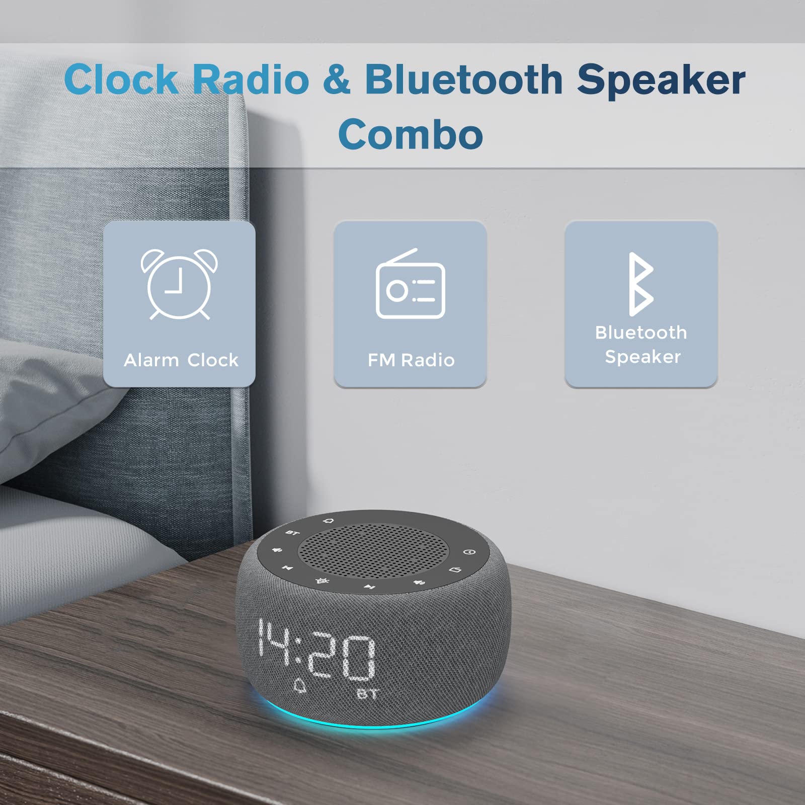 Snapklik.com : BUFFBEE Bluetooth Speaker Alarm Clock Radio - High ...