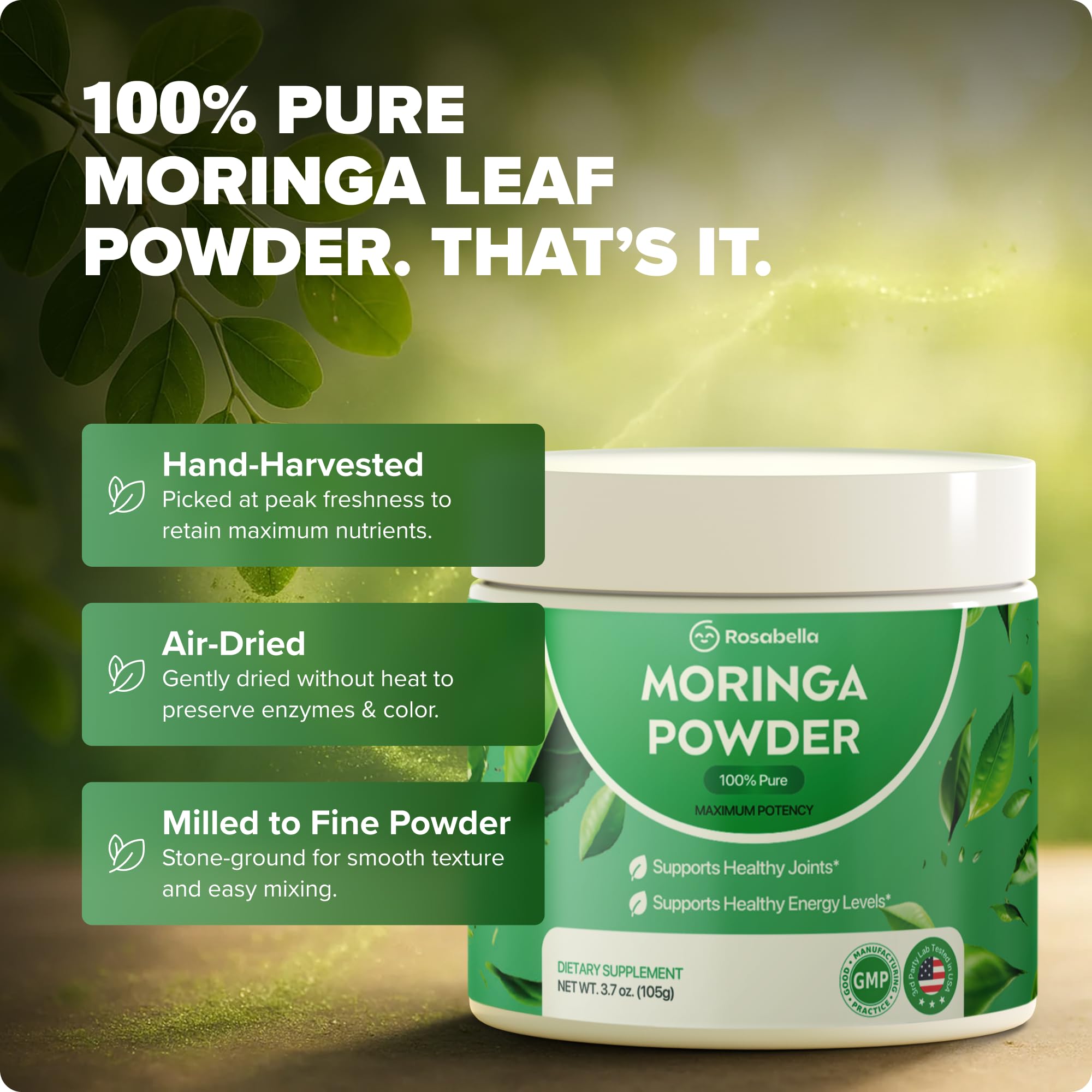 Snapklik.com : Rosabella Pure Moringa Powder - Energy, Skin, Immune ...