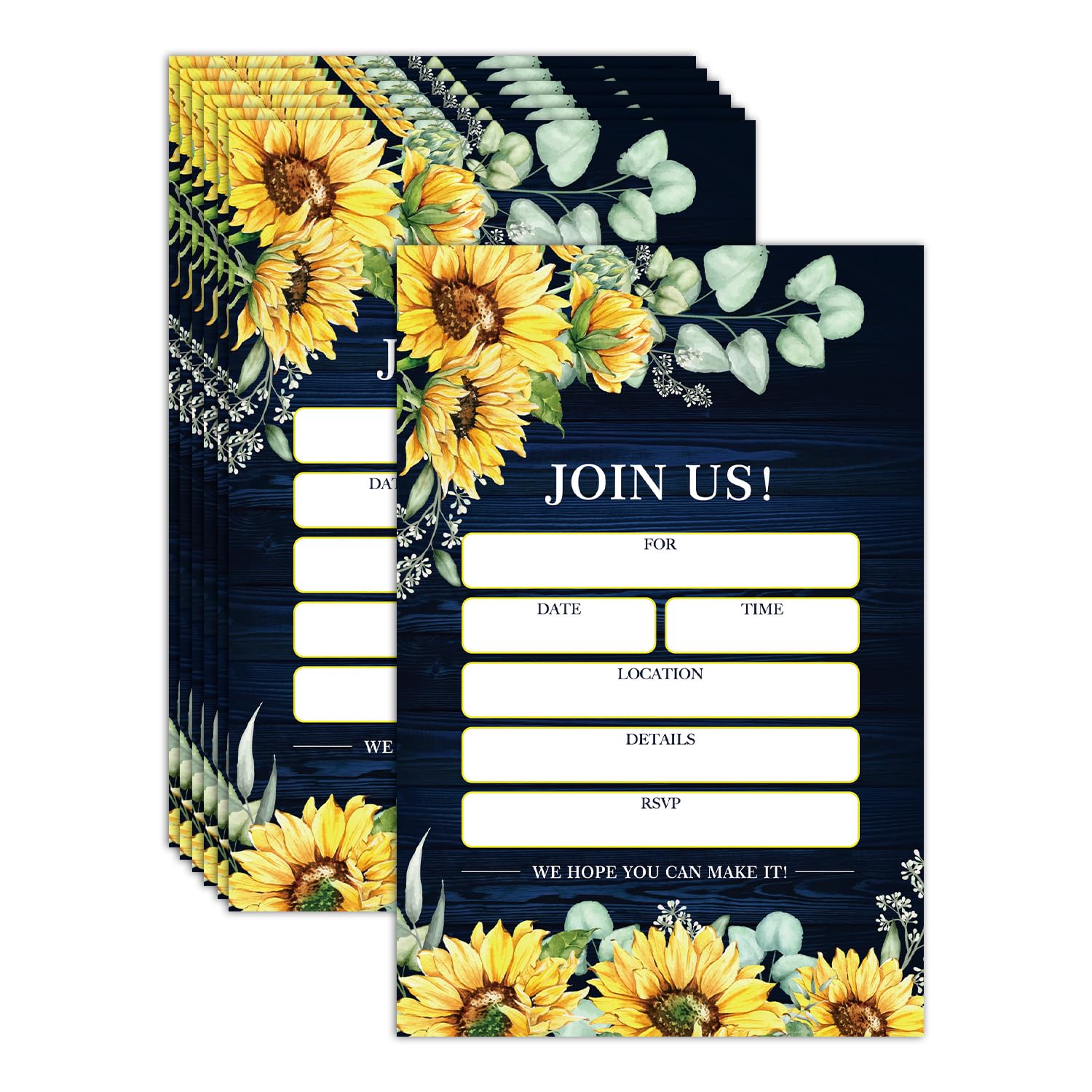 Amazon.com : ESAMP Join Us Invitations Cards, Sunflower Invites Cards ...
