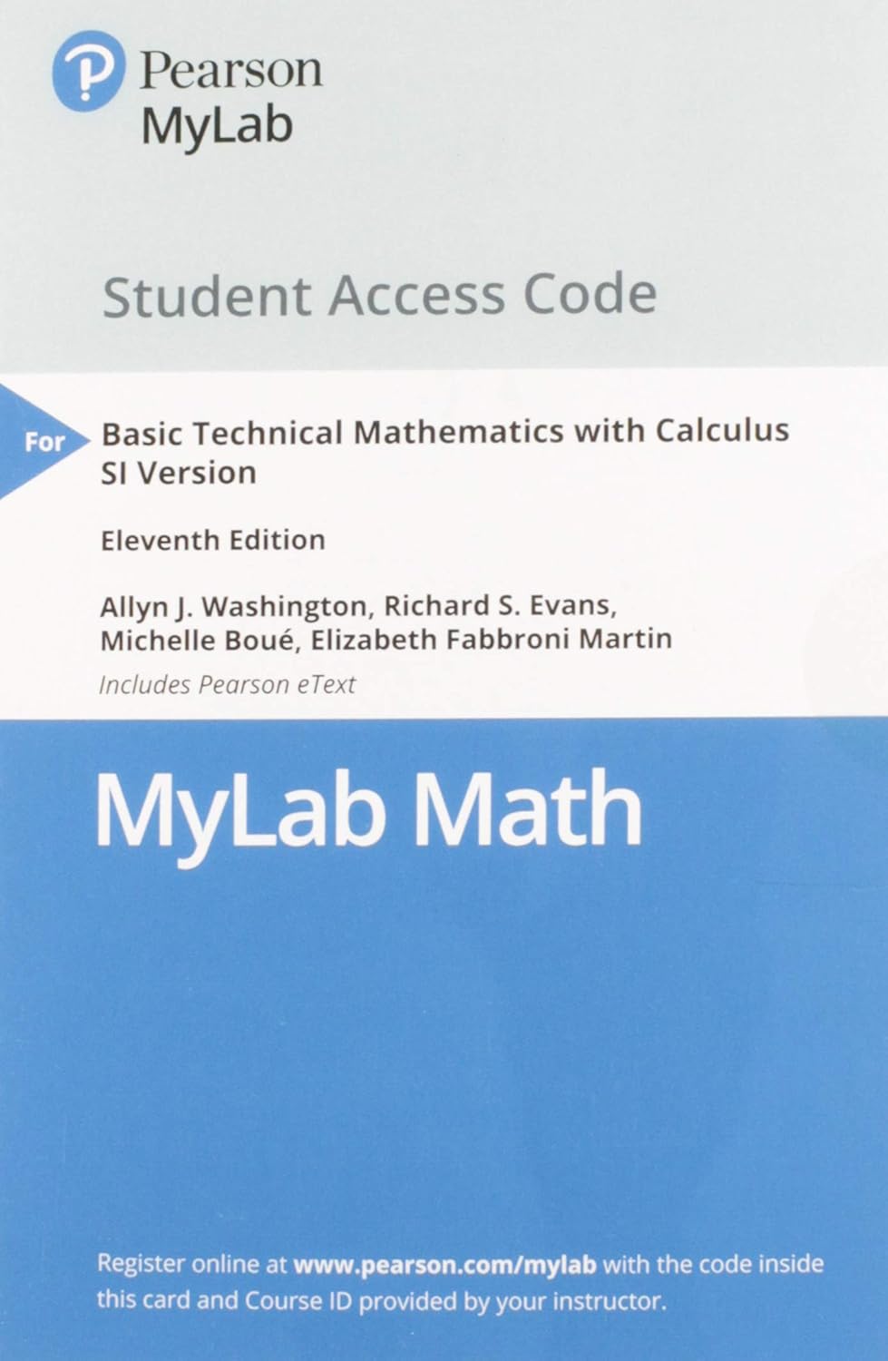Basic Technical Mathematics with Calculus, SI Version - MyLab Math with ...