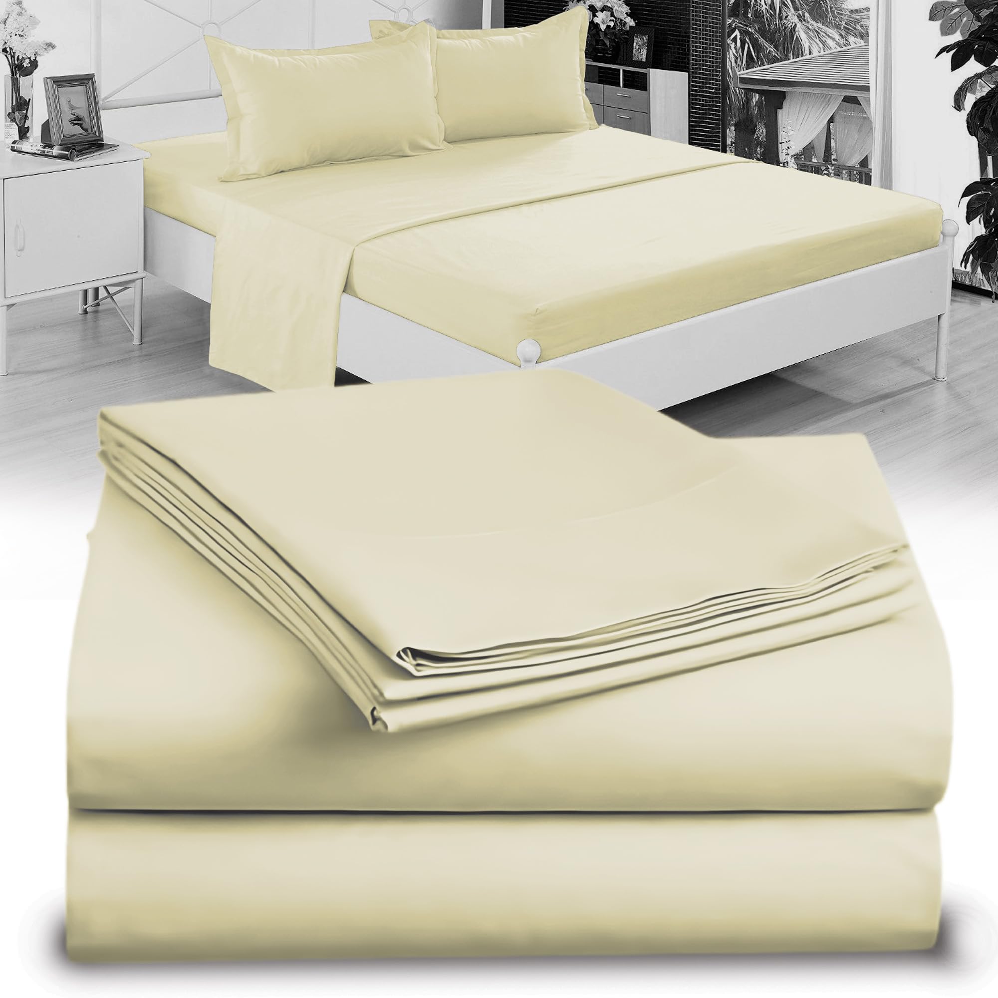 Amazon.com: DESTINY CRESCENT BEDDING Twin Sheet Set-1800 Ultra-Soft ...
