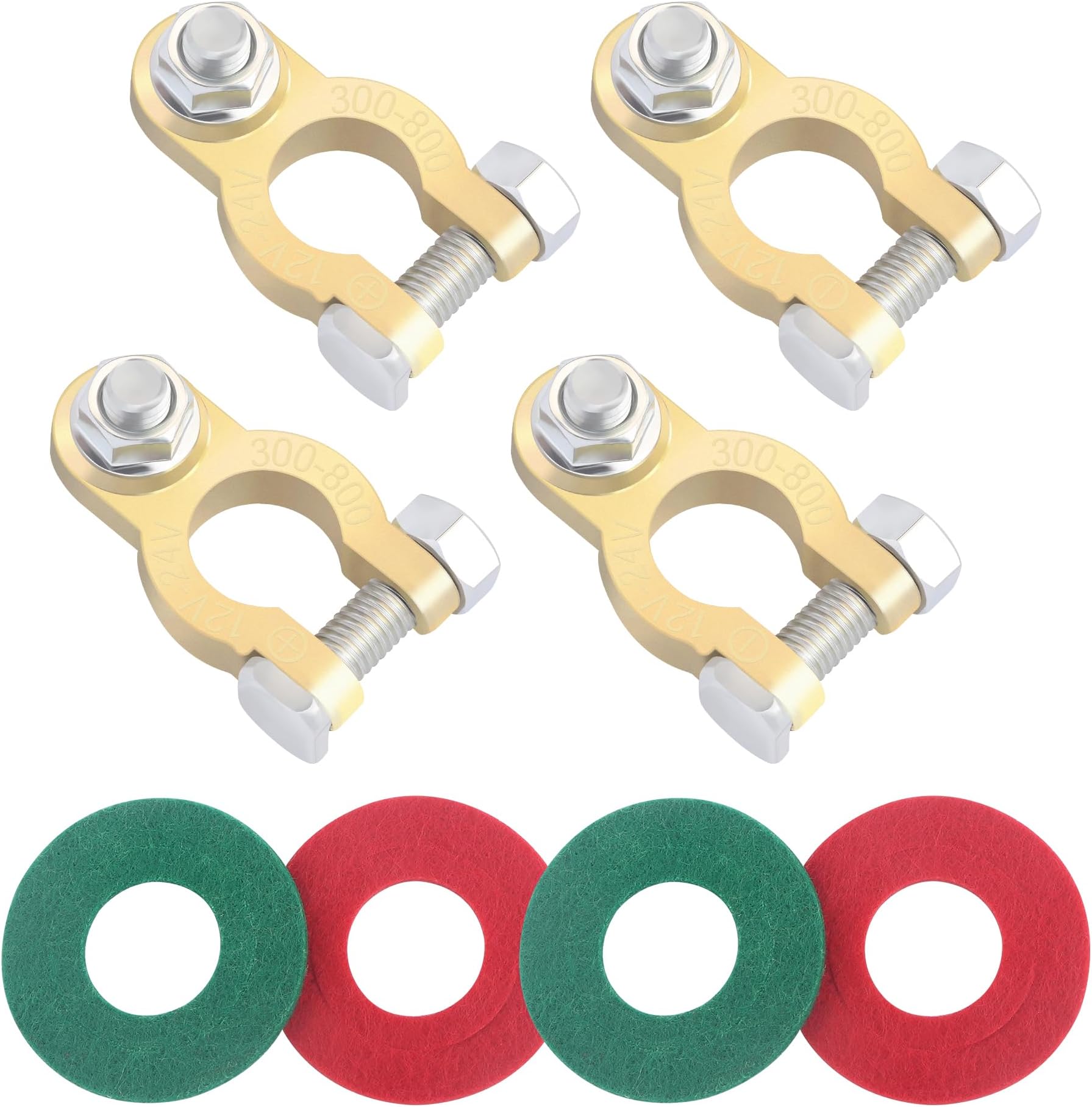 Amazon.com: 4PCS Car Battery Terminals,Heavy Duty M8 Bolt Battery Cable ...