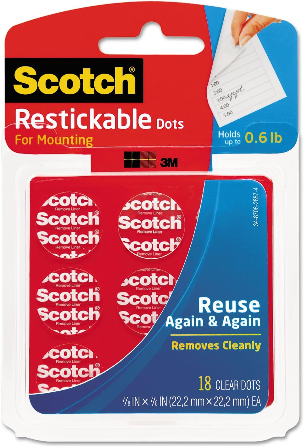 Amazon.com: Scotch Restickable Dots, Clear,78-in x 78-in,18-Dots (R105 ...