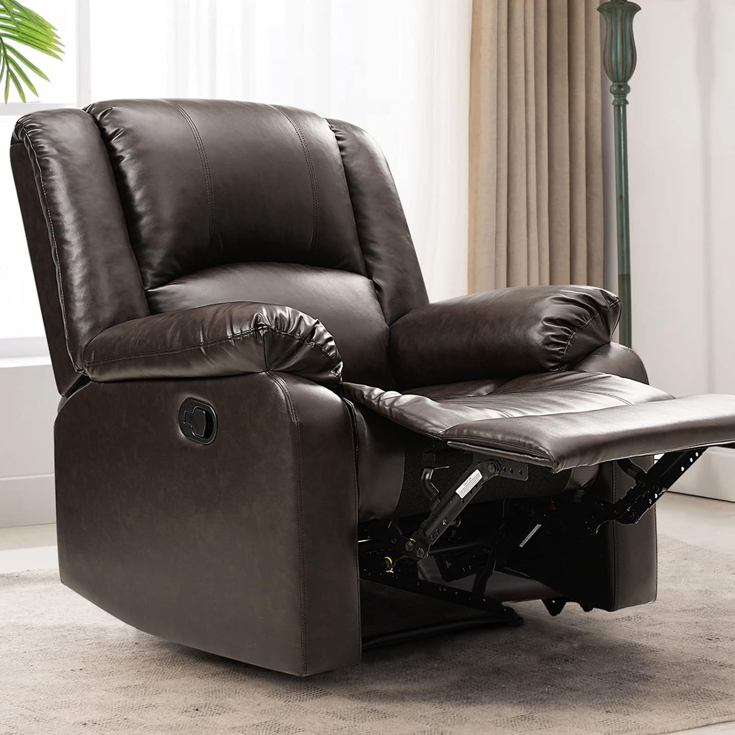 Amazon.com: COOSLEEP Leather Recliner Chair with Overstuffed Arm and ...