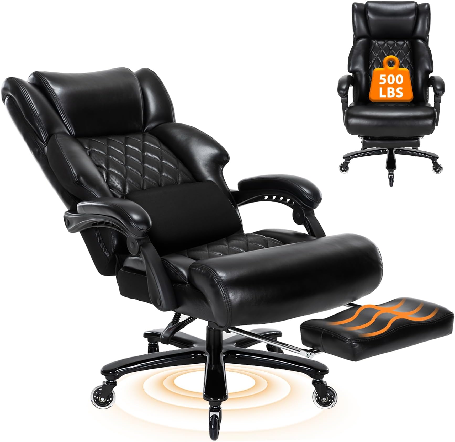 Amazon.com: ZSQN Big and Tall Office Chair for Heavy People, High Back ...