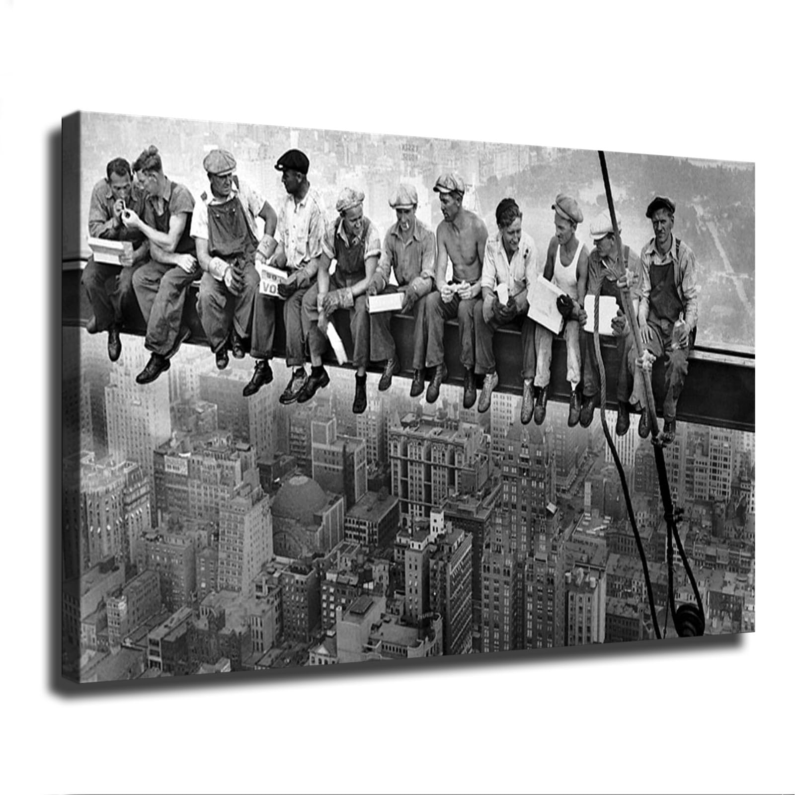 Amazon.com: Construction Workers Taking A Morning Break on Steel Beams ...