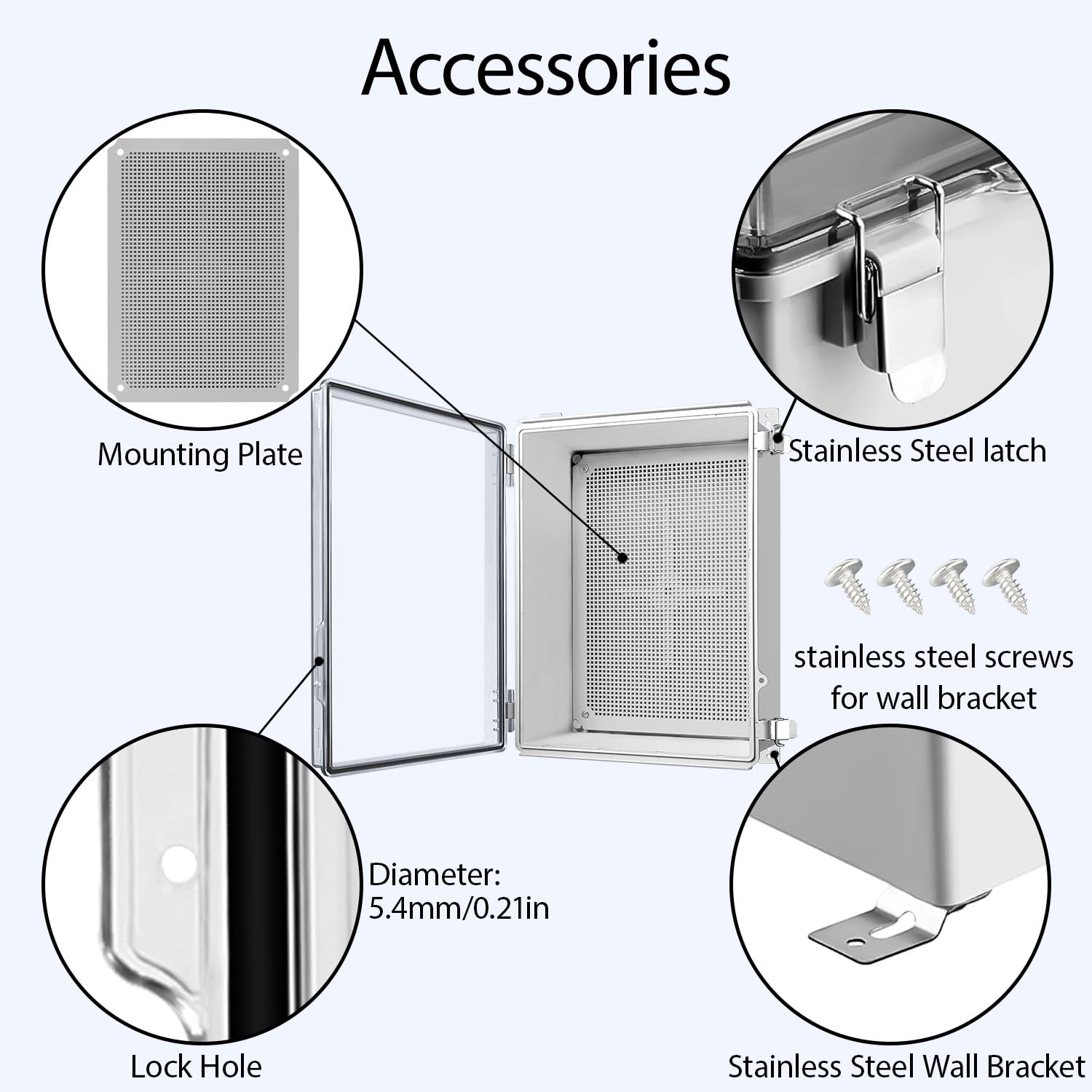 Snapklik.com : LeMotech Electrical Box, IP67 Waterproof Hinged Clear ...