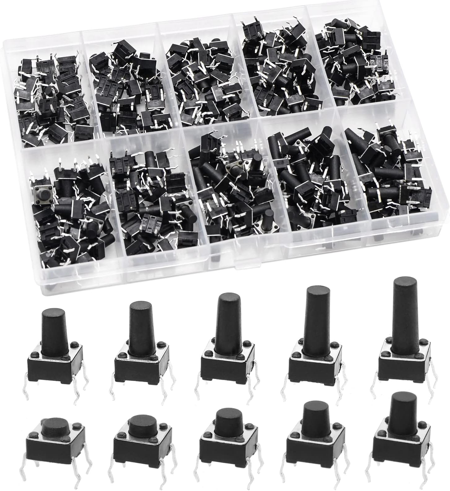 Amazon.com: MakerSpot 6mm 2 Pin Panel PCB Momentary Tactile Tact Push ...