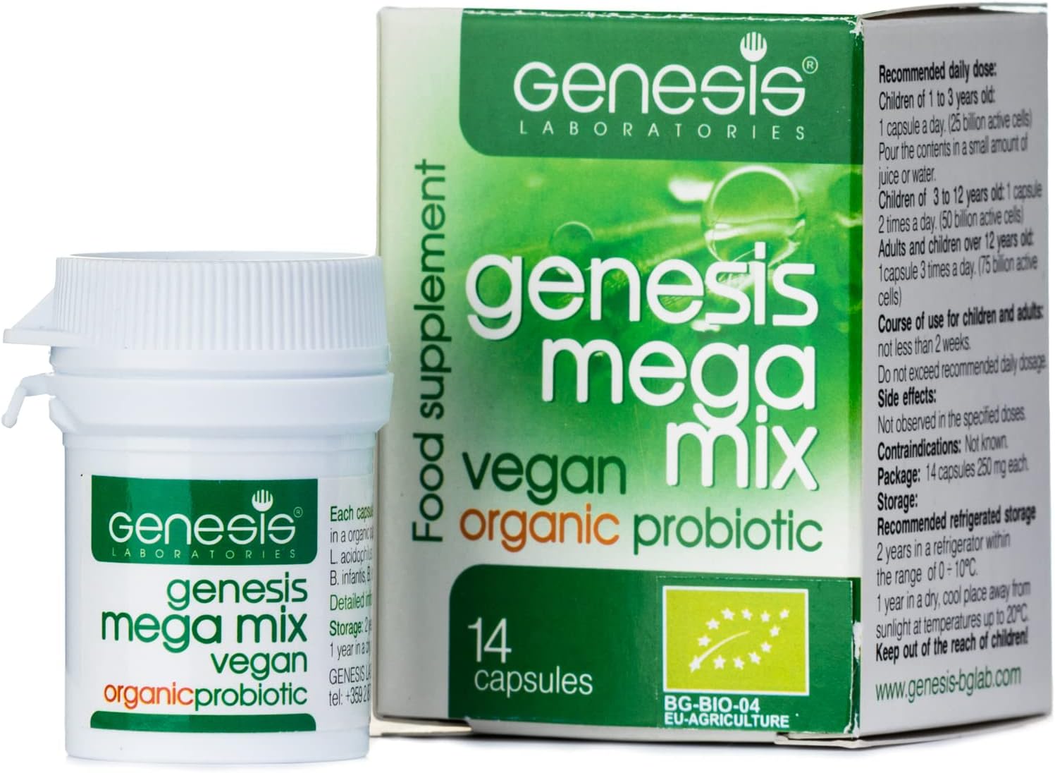 Amazon.com: Genesis MegaMix Bio Vegan Probiotic with Lactobacillus and ...