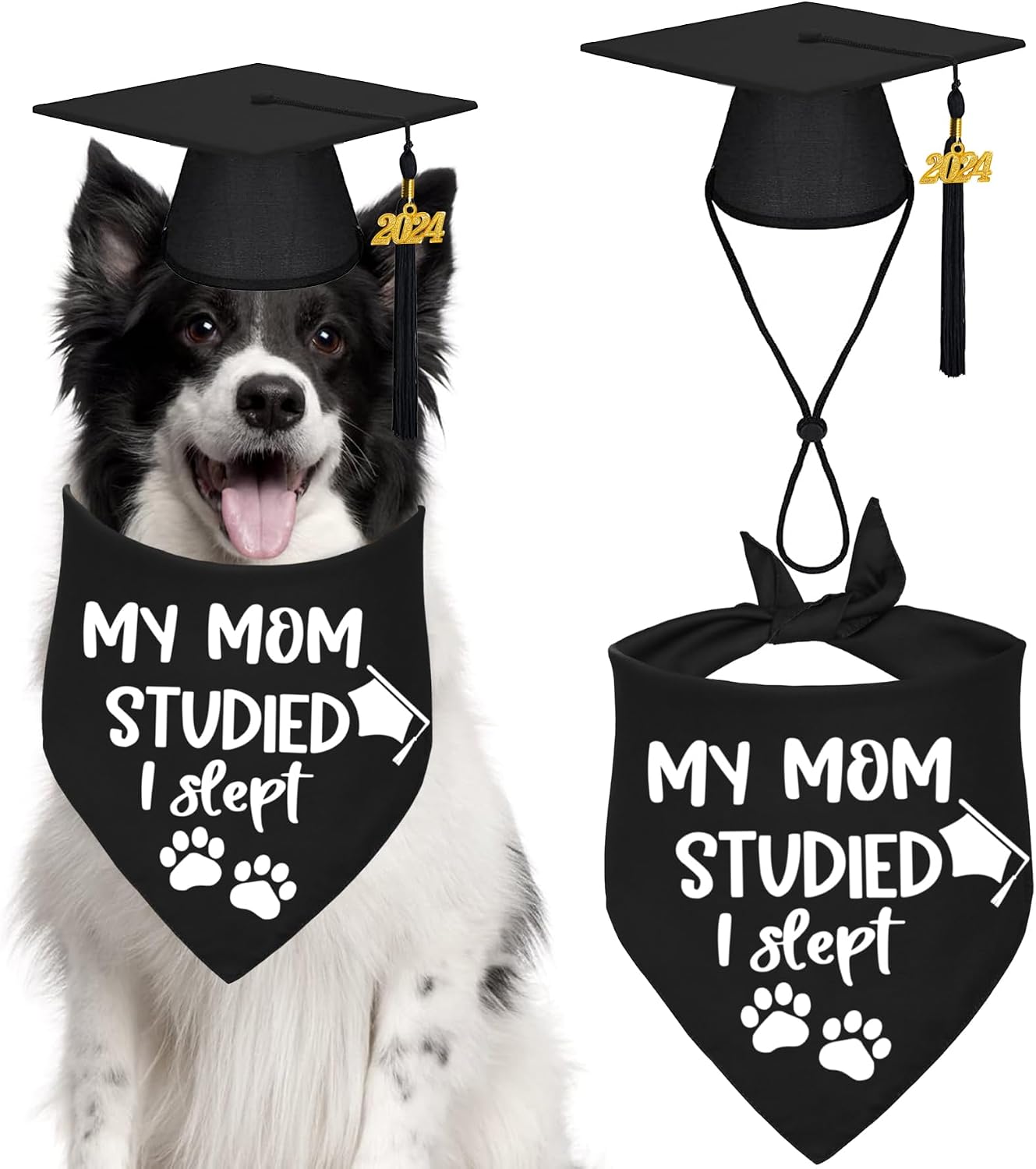 Amazon.com : STMK Dog Graduation Cap Bandana, Graduation Dog Cap with ...