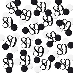 Amazon.com: Black Glitter 89 Confetti, 89th Birthday Number Confetti ...