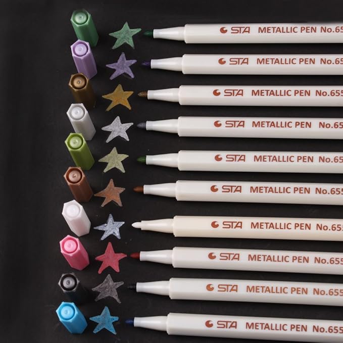 Amazon.com : Metallic Marker Pens,Set of 10 Colors,Metallic Color ...