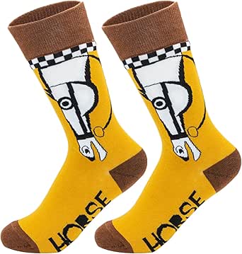 Amazon.com: Dohia Horse Socks for Women Women’s Crew Socks Fun Horses ...
