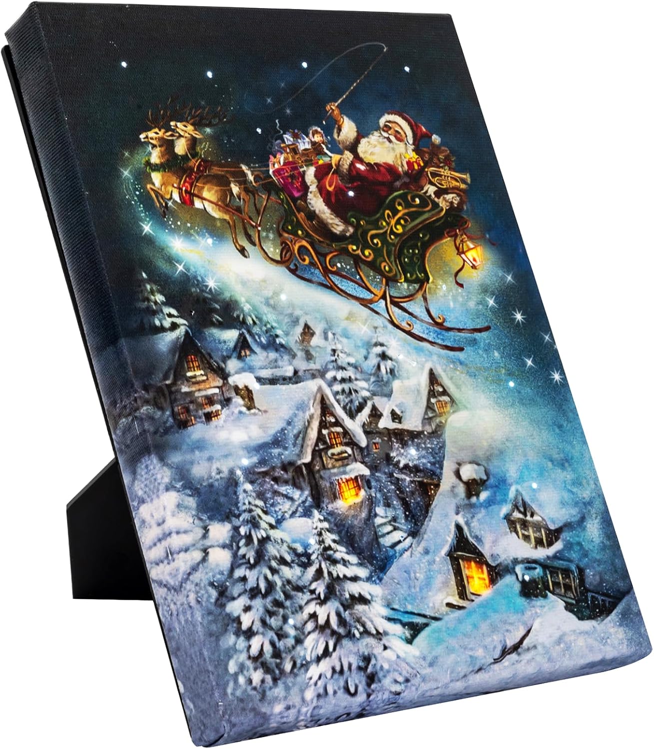 Amazon.com: LED Lighted Fiber Optic Santa's Sleigh Christmas Paintings ...