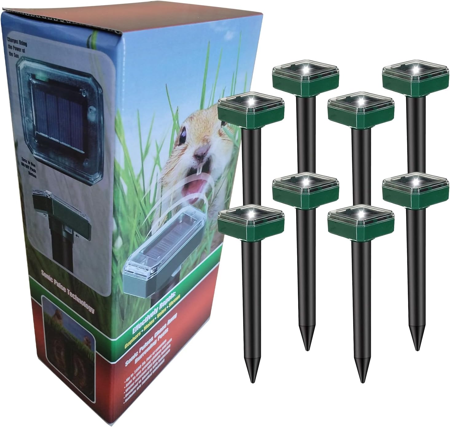 Amazon.com: Ultrasonic Rodent Mole Repeller Plus Solar LED Garden ...