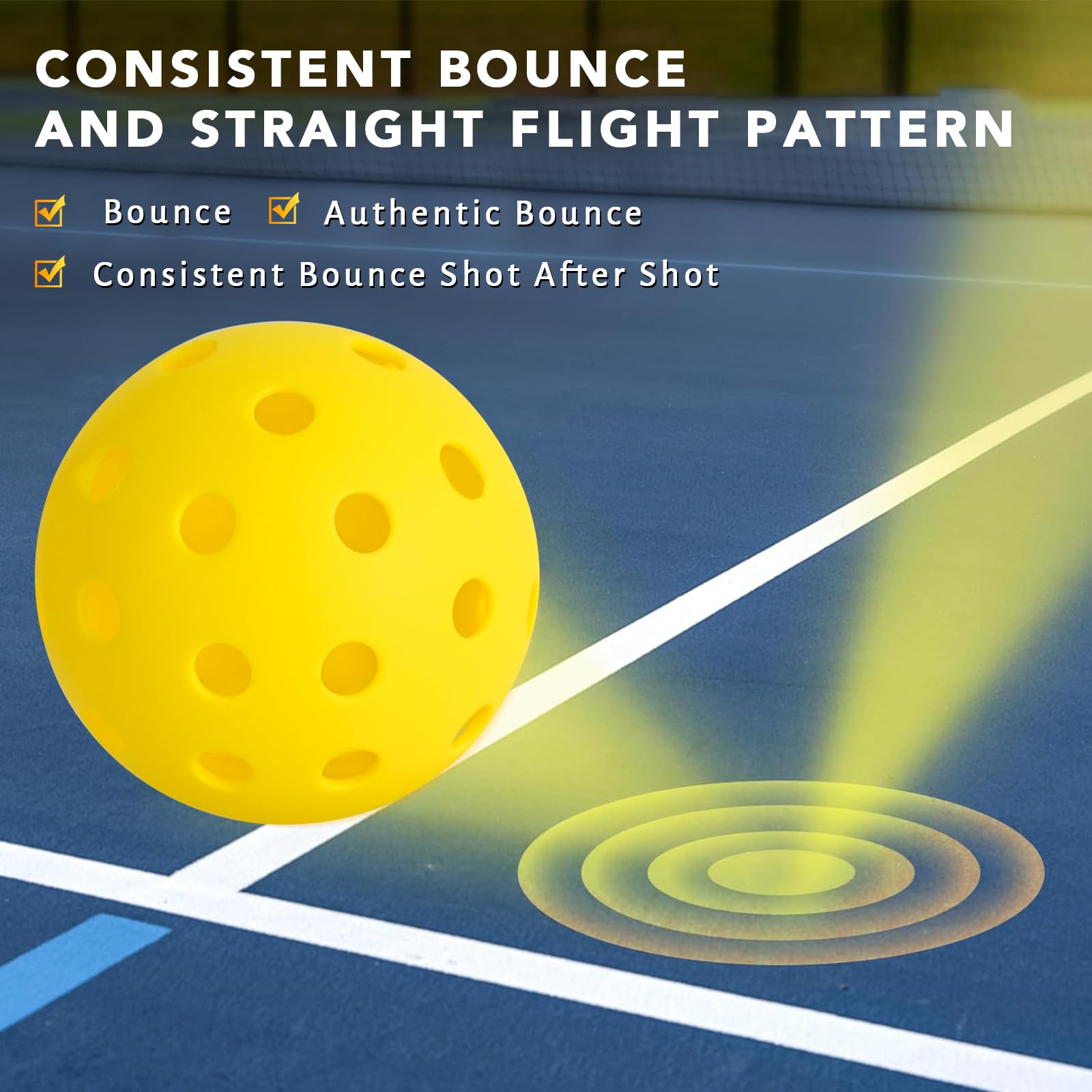 Snapklik.com : PICKLETECH Pickleball 40 Pack - 40 Holes Yellow Outdoor ...