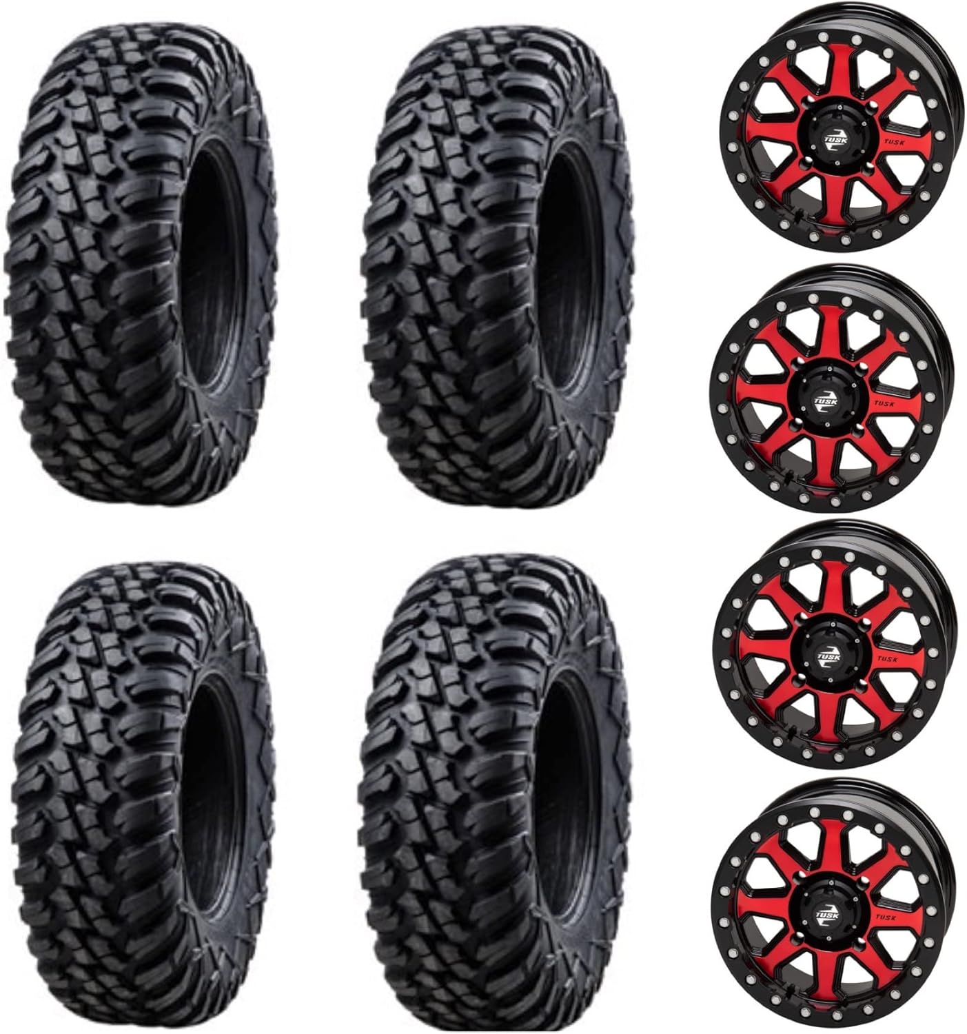 Amazon.com: Four 28x10-15 Tusk TERRABITE 8-Ply Radial UTV Tires on Tusk ...