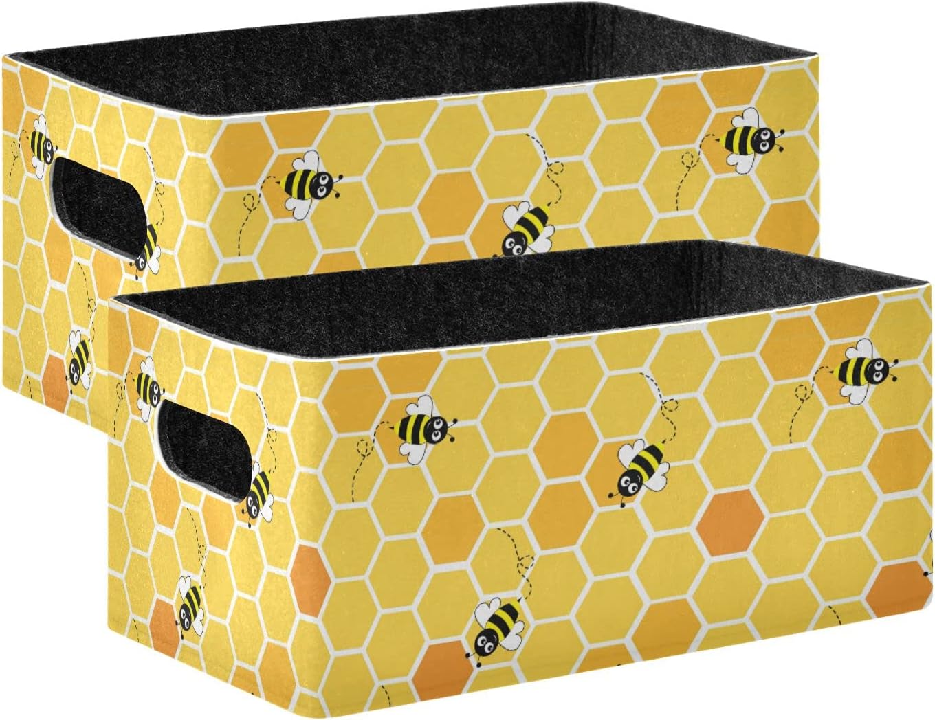 Amazon.com: Vnurnrn Honey Bee Storage Basket Collapsible Storage Bin ...