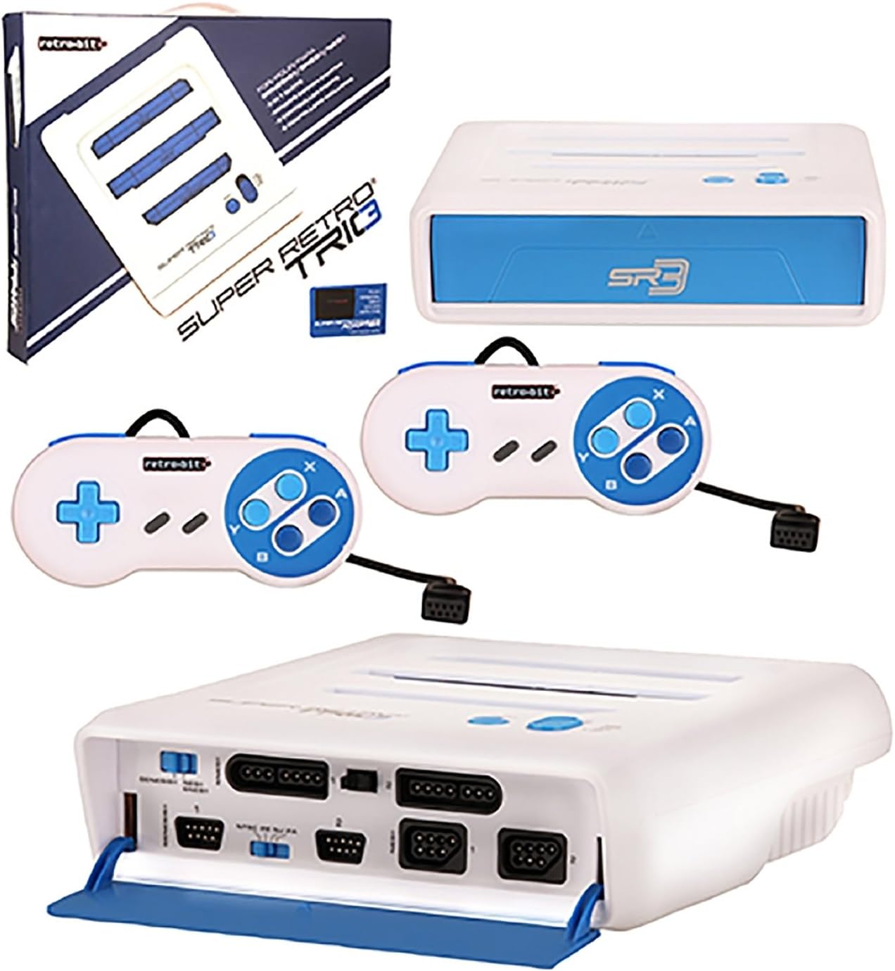 Retro-Bit Super Retro TRIO Console: White/Blue : Amazon.co.uk: PC ...
