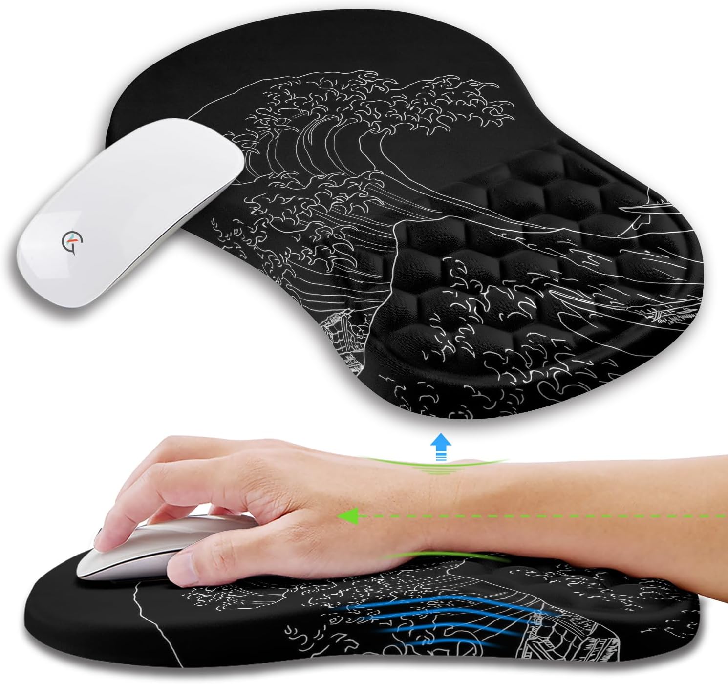 Amazon.com: KUOSGM Ergonomic Mouse Pad Wrist Support with Memory Foam ...