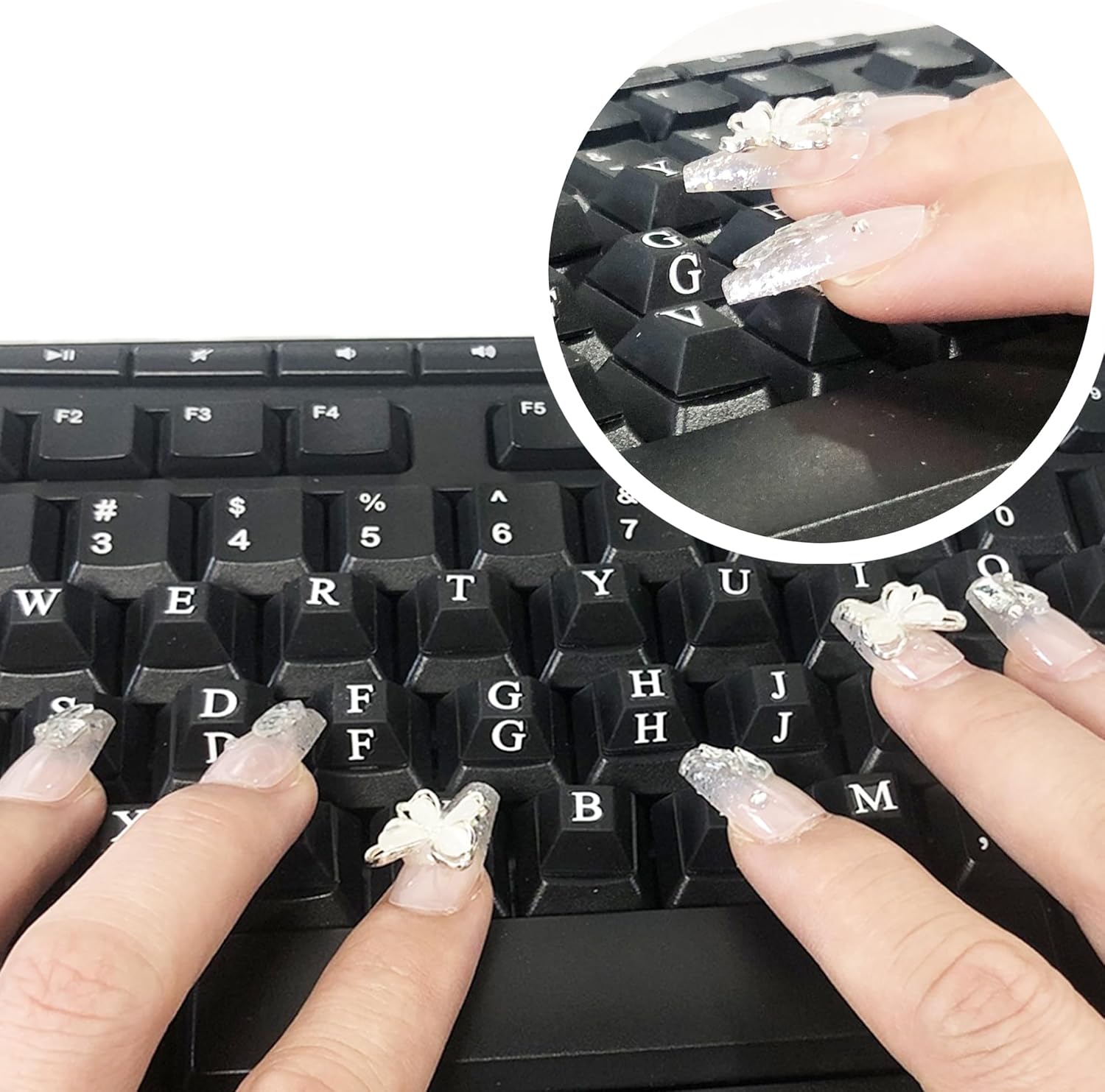 Amazon.com: DIY Raised Keyboard Sticker with Letter Decals for Long ...