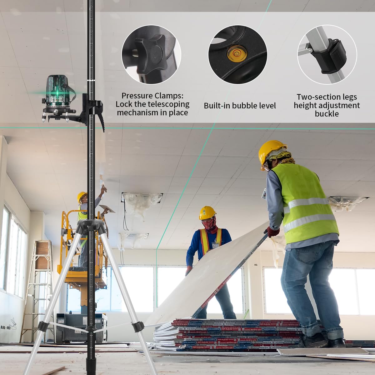 Snapklik.com : 12Ft/3.7M Professional Telescoping Laser Level Pole