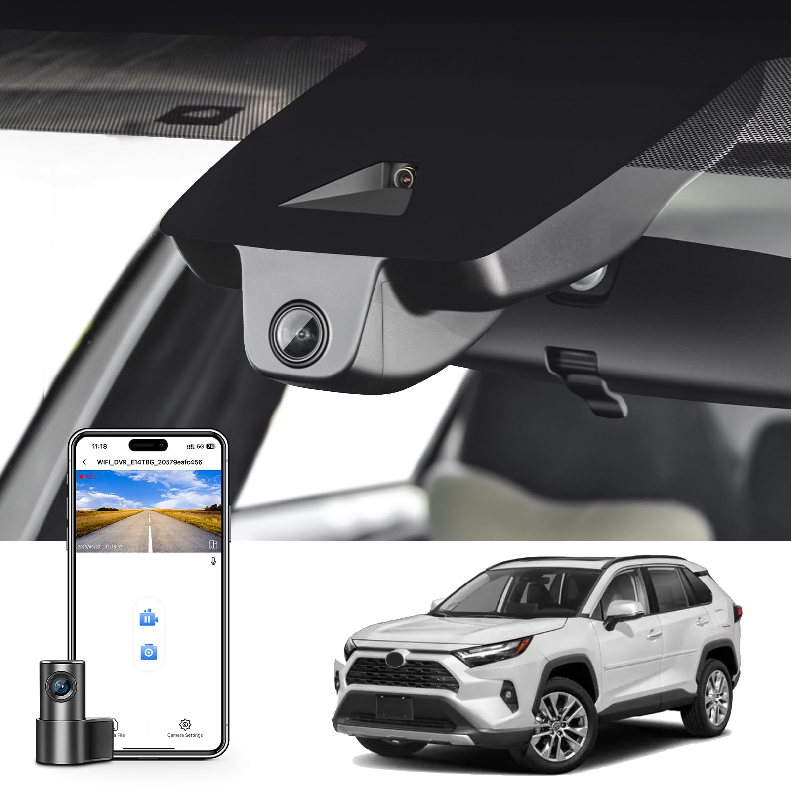 Amazon.com: mangoal Front 4K & Rear 1080p Dash Cam Custom for Toyota ...