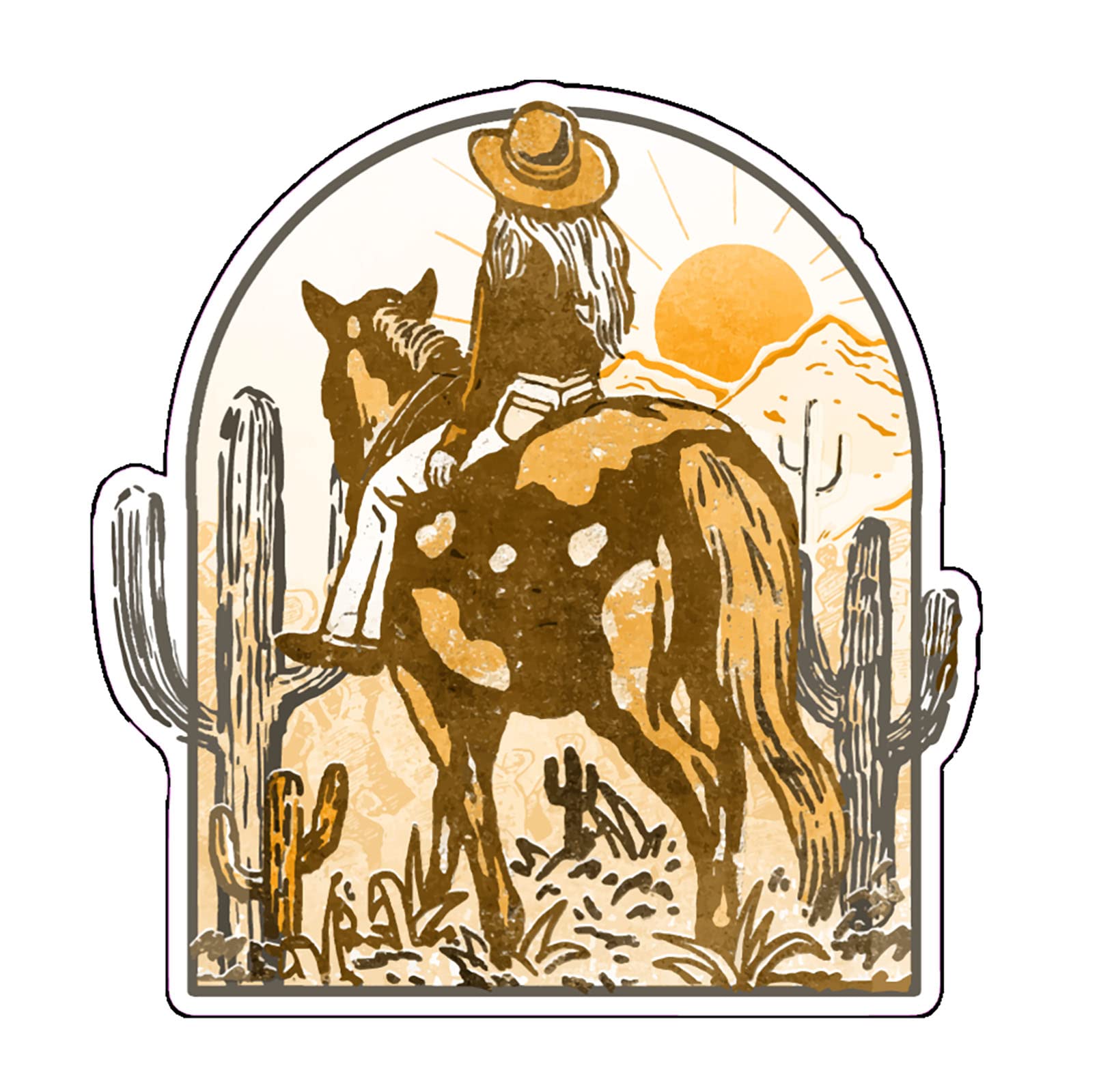 Amazon.com - Wickedgoodz Cowgirl Desert Sunset Vinyl Decal - Western ...
