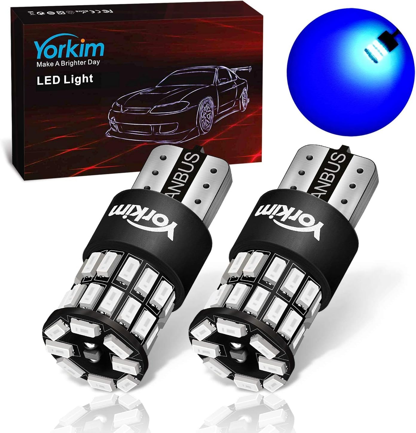 Amazon.com: Kutyun 194 LED Bulbs Ice Blue Super Bright 5th Generation ...
