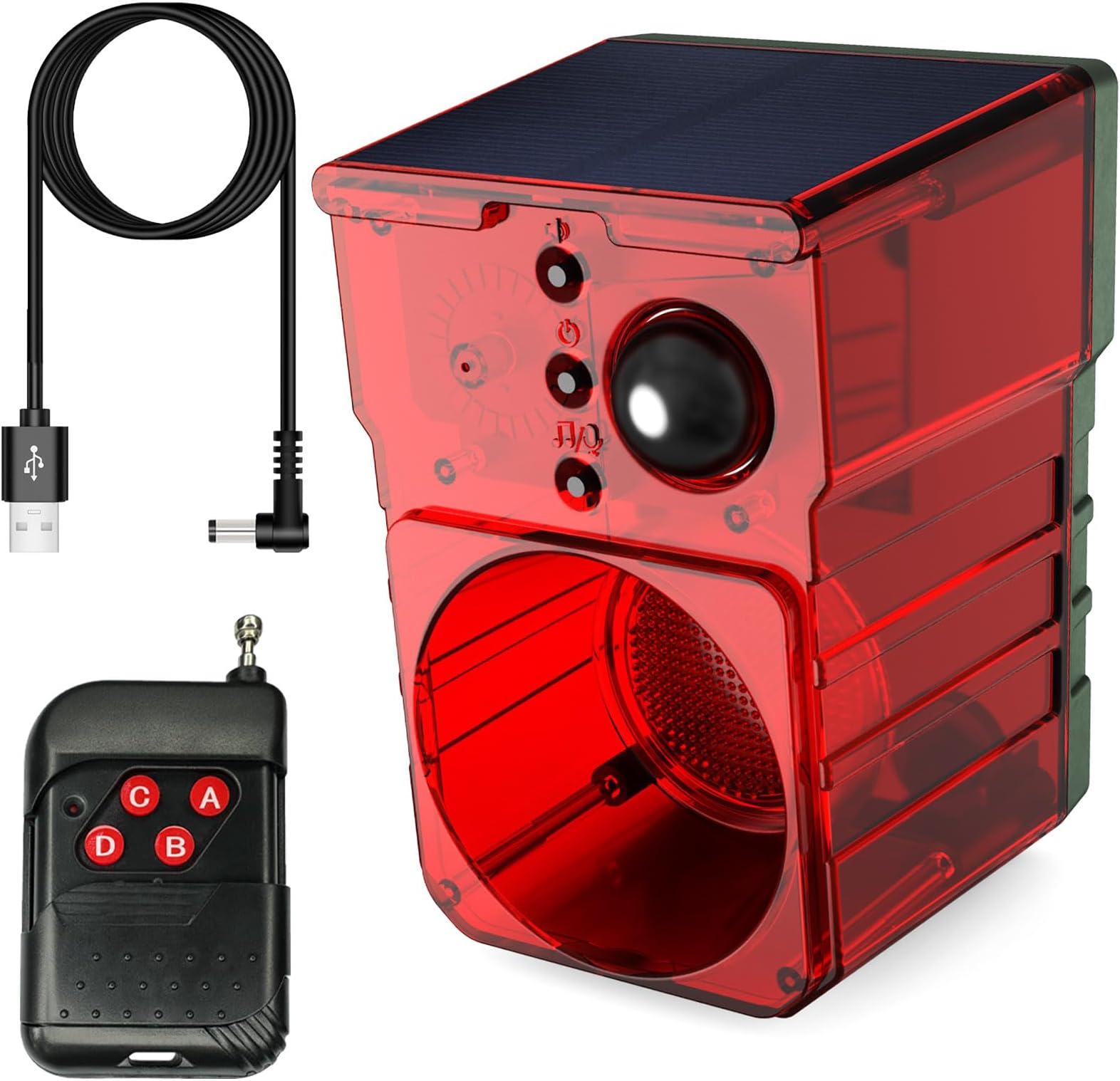 Amazon.com: Solar Outdoor Motion Sensor Alarm - Dog Barking & Gunshot ...