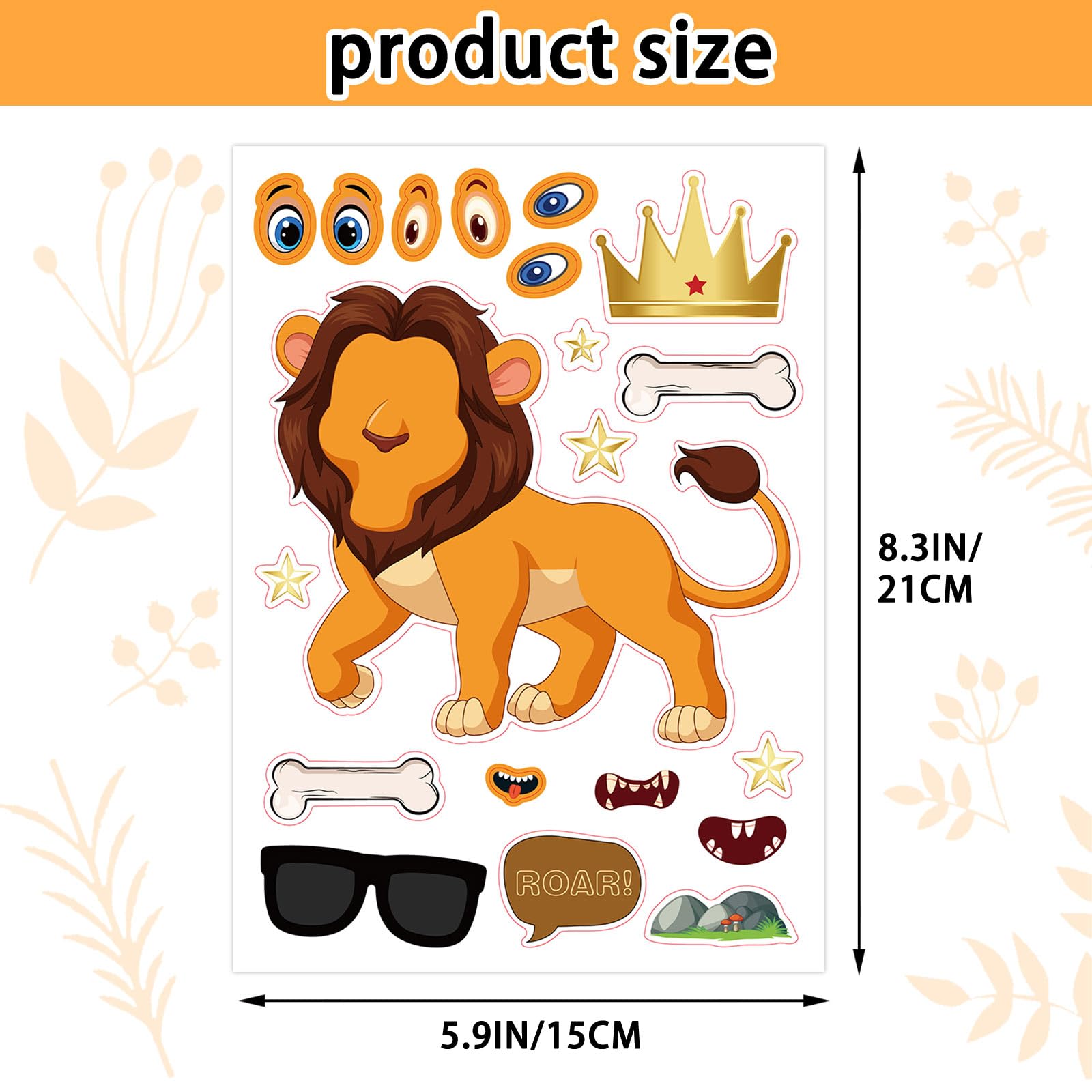 Snapklik.com : 24 Sheets 8.35.9 Make Your Own Zoo Animal Stickers For ...