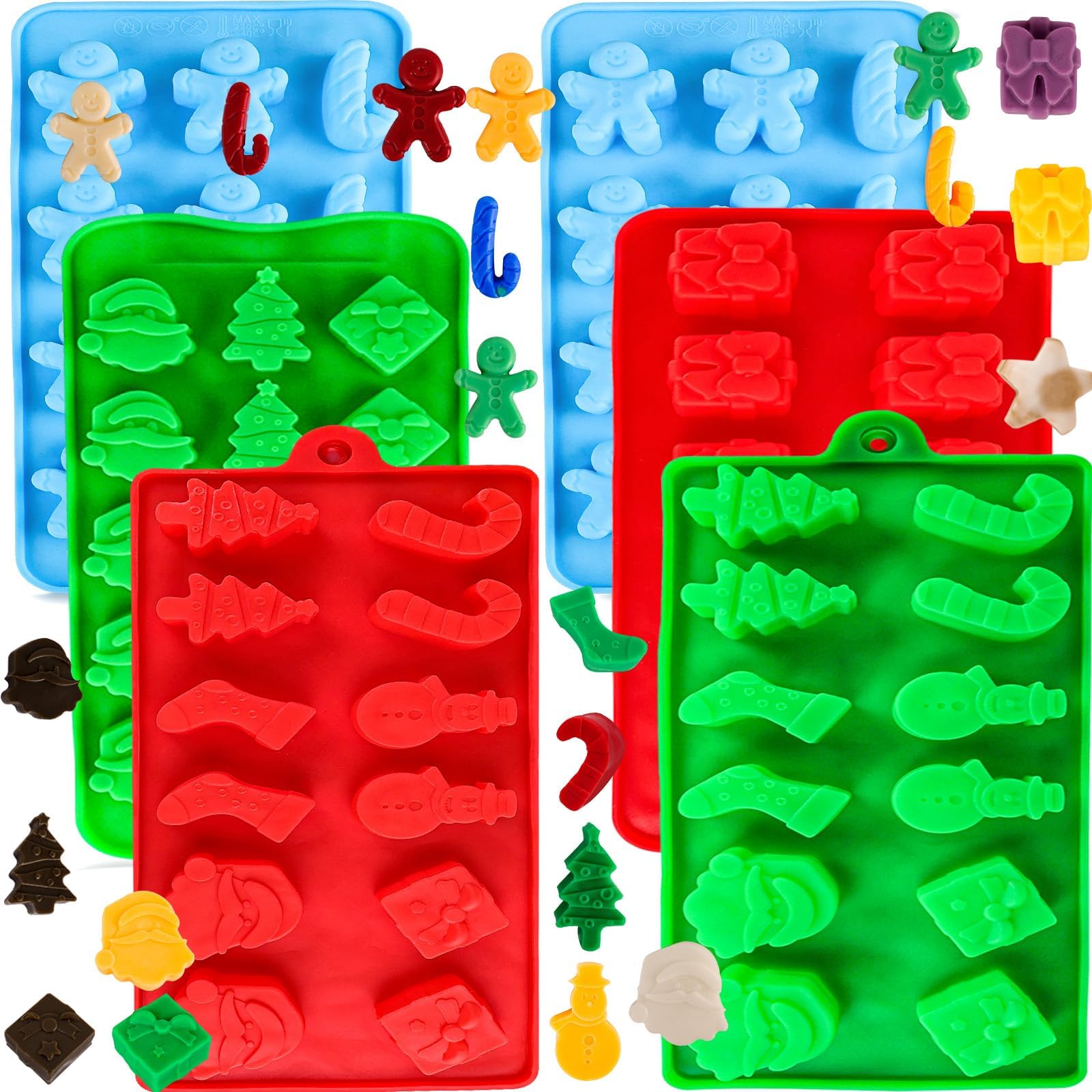Amazon.com: 4 Pack Silicone Chocolate Candy Molds Trays, DanziX Baking ...
