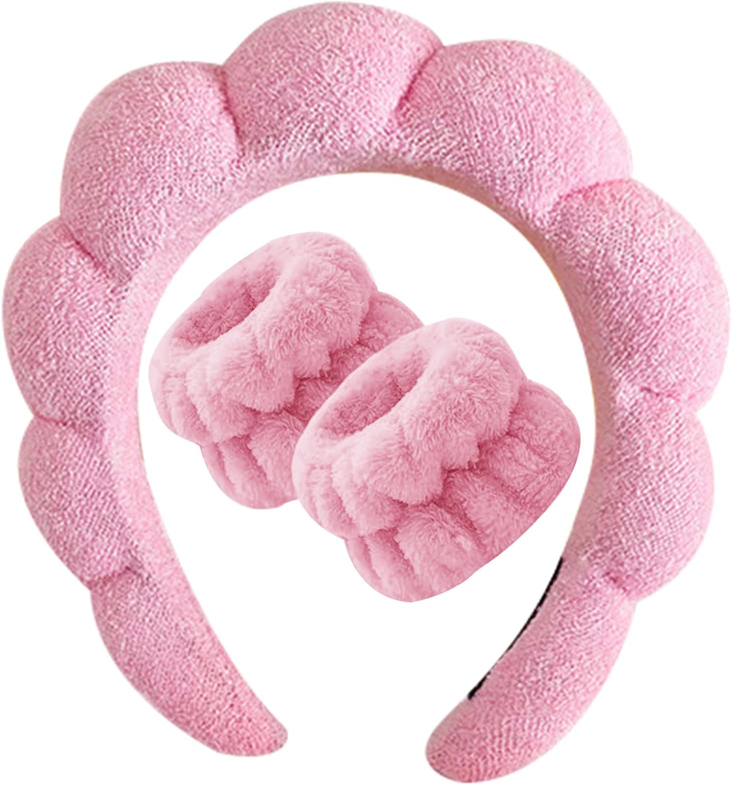 Amazon.com : Beleki Spa Headband for Washing Face, Pink Sponge Face ...