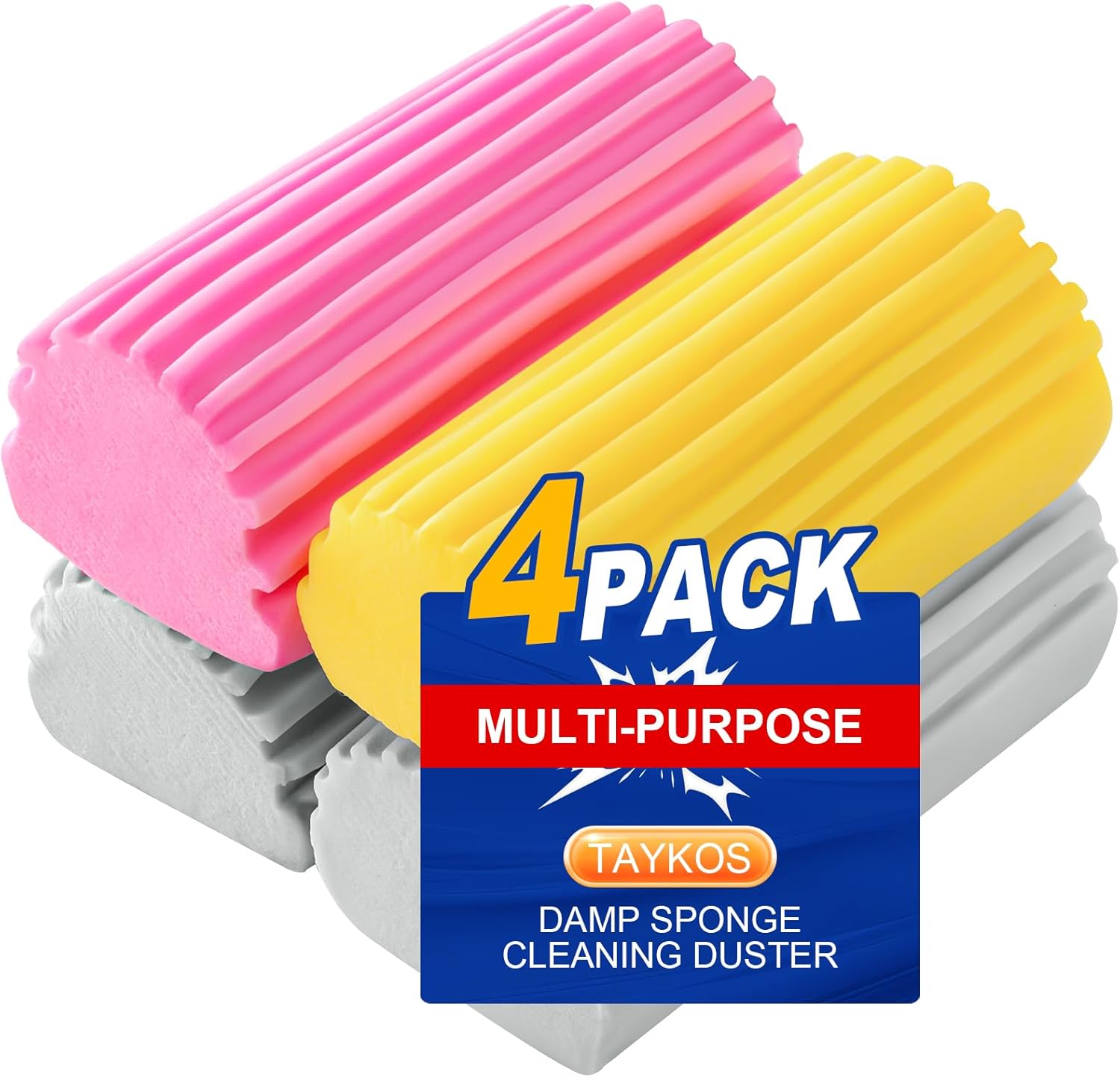 4-Pack Damp Duster Clean Sponge Brush, Cleaning Products, Taykos Damp ...