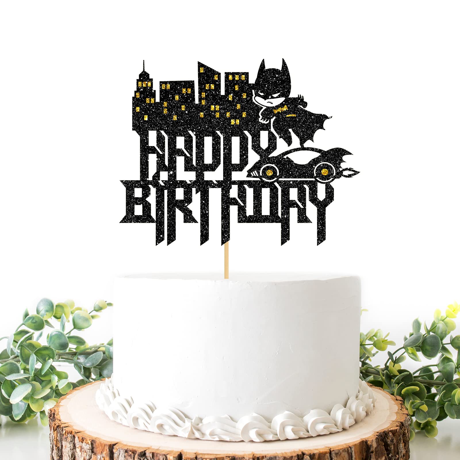 Amazon.com: Happy Birthday Cake Topper, Bat Birthday Cake Decor for Men ...