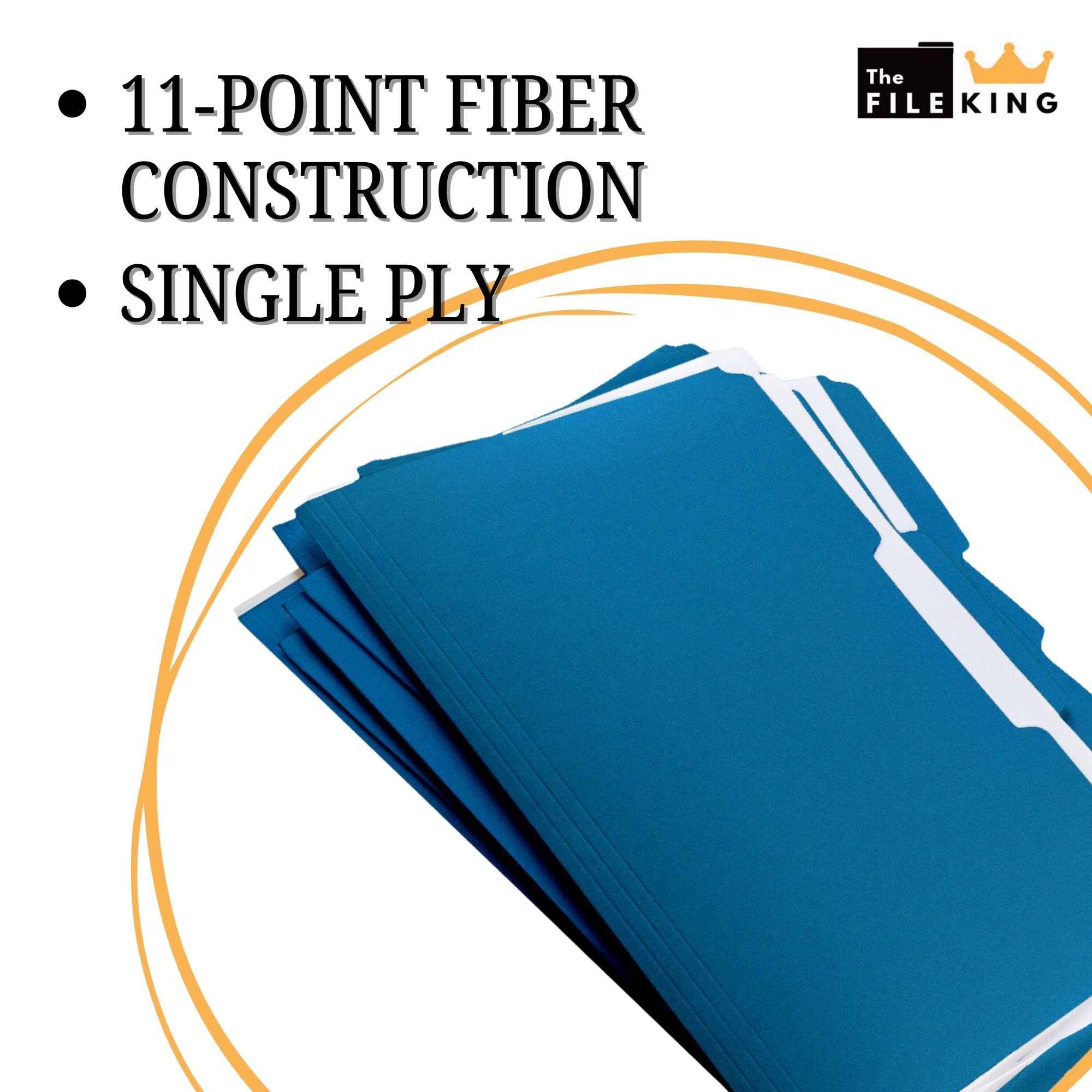 Snapklik.com : 1/3 Cut Blue File Folders Letter Size - 100 Pack Colored ...
