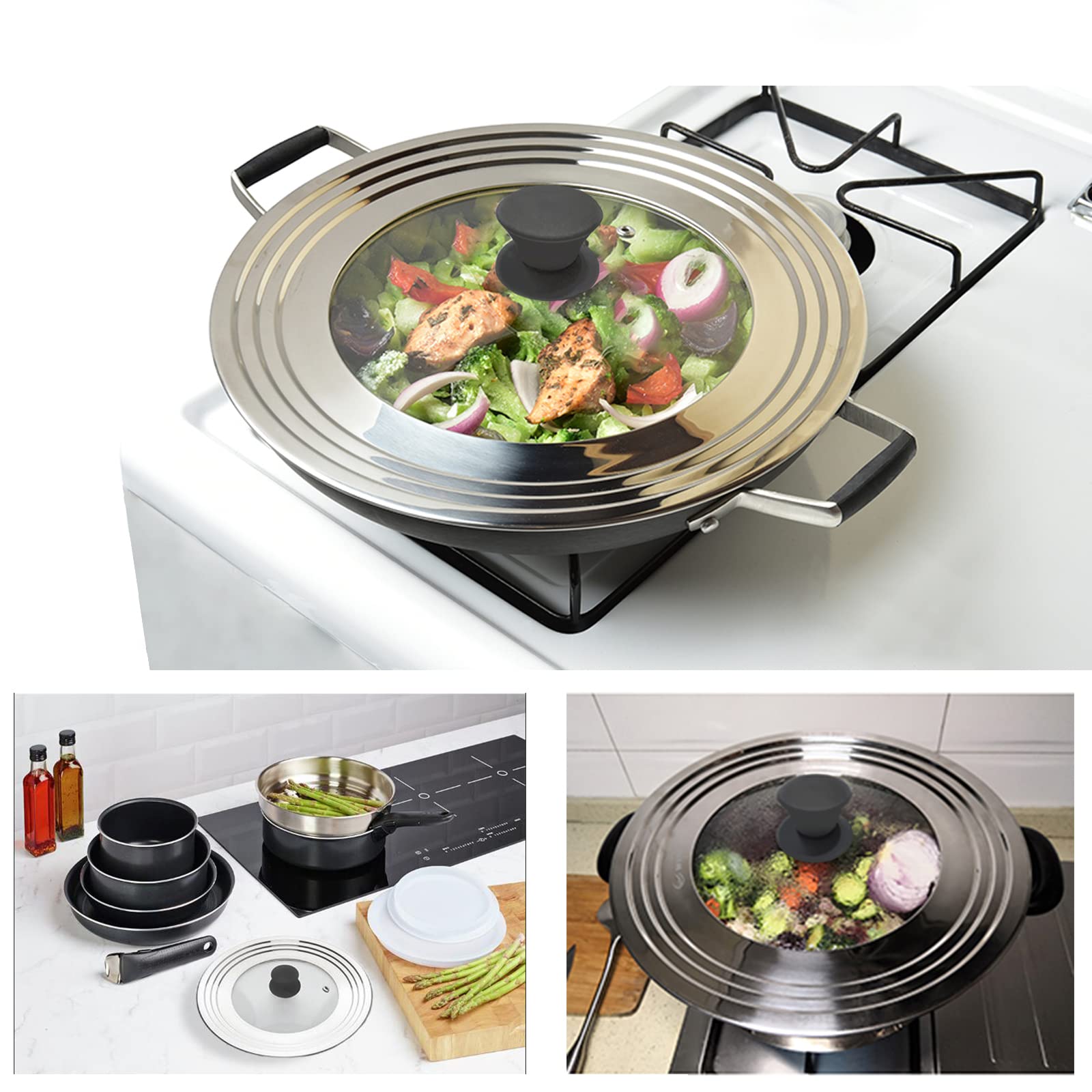WishDirect Universal Lid for Pots and Pans - One Size Fits All 8.25-12 ...