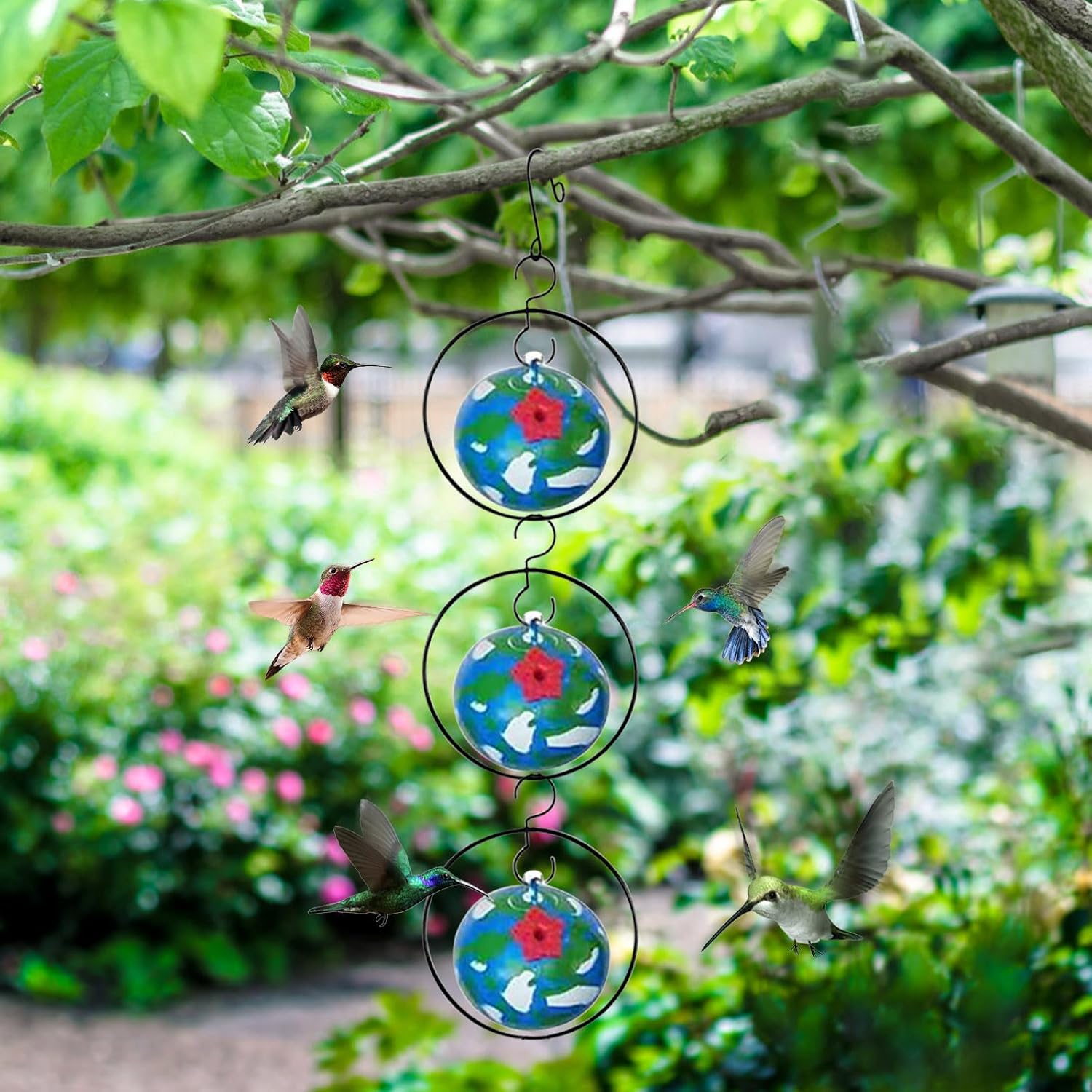 Amazon.com : 2024 Flexible 6-Circular Hummingbird Feeders for Outdoors ...