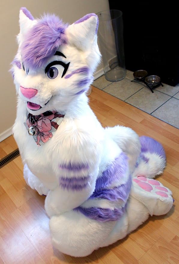Amazon.com: FurryWu Studio Japan Kemono Kawaii Purple Husky Fursuit ...