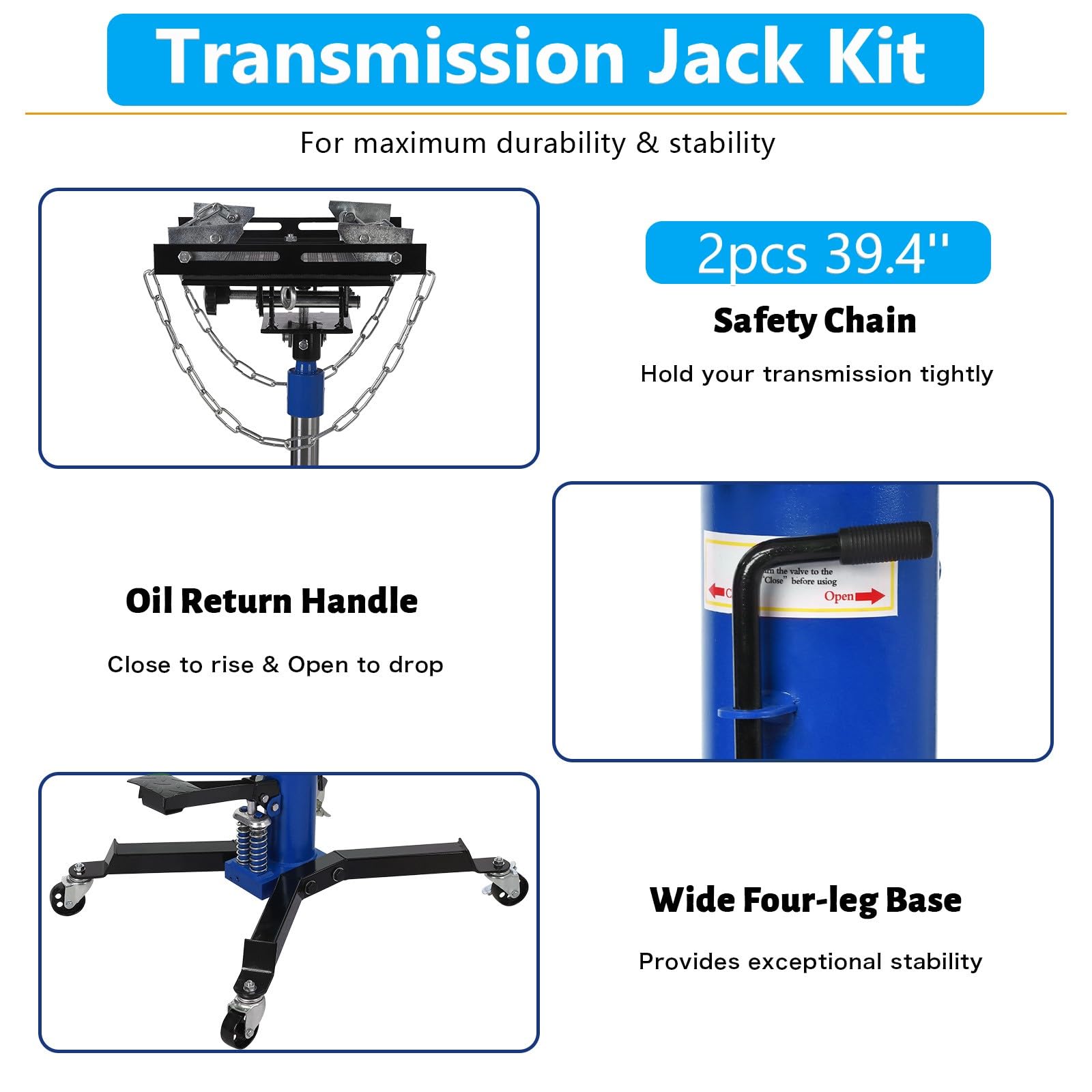 Snapklik.com : Transmission Jack Lift 1322lbs, Dual-Column Plunger 2 ...