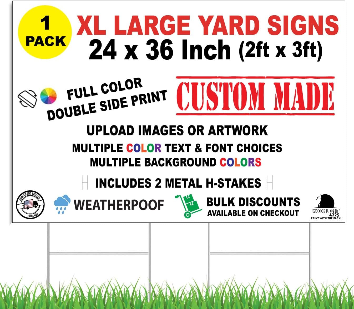 Amazon.com : Custom + Personalized Yard Signs Large, 24 x 36 Inch ...