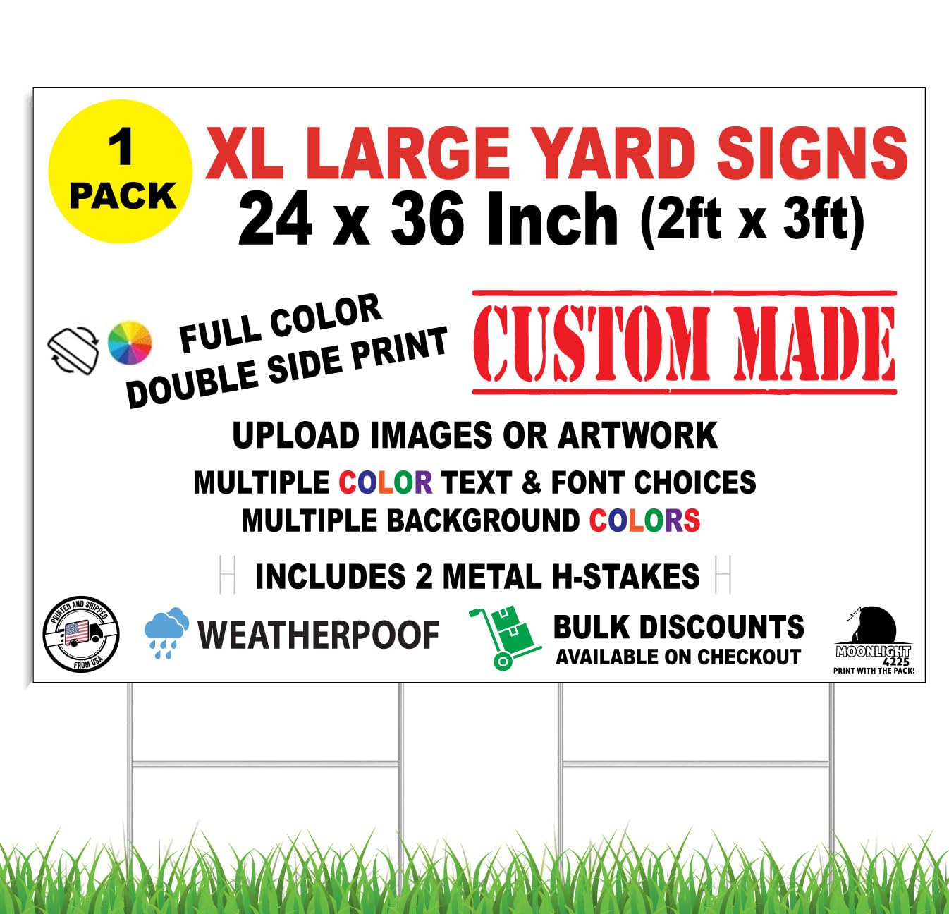 Amazon.com : Custom + Personalized Yard Signs Large, 24 x 36 Inch ...