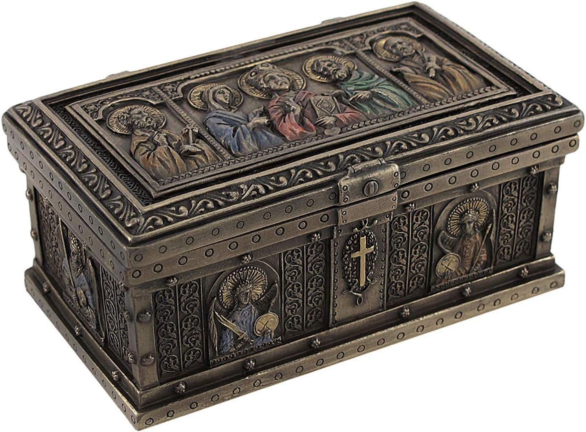 Amazon.com: Veronese Design Bronzed Catholic Saints Altar Trinket Box ...