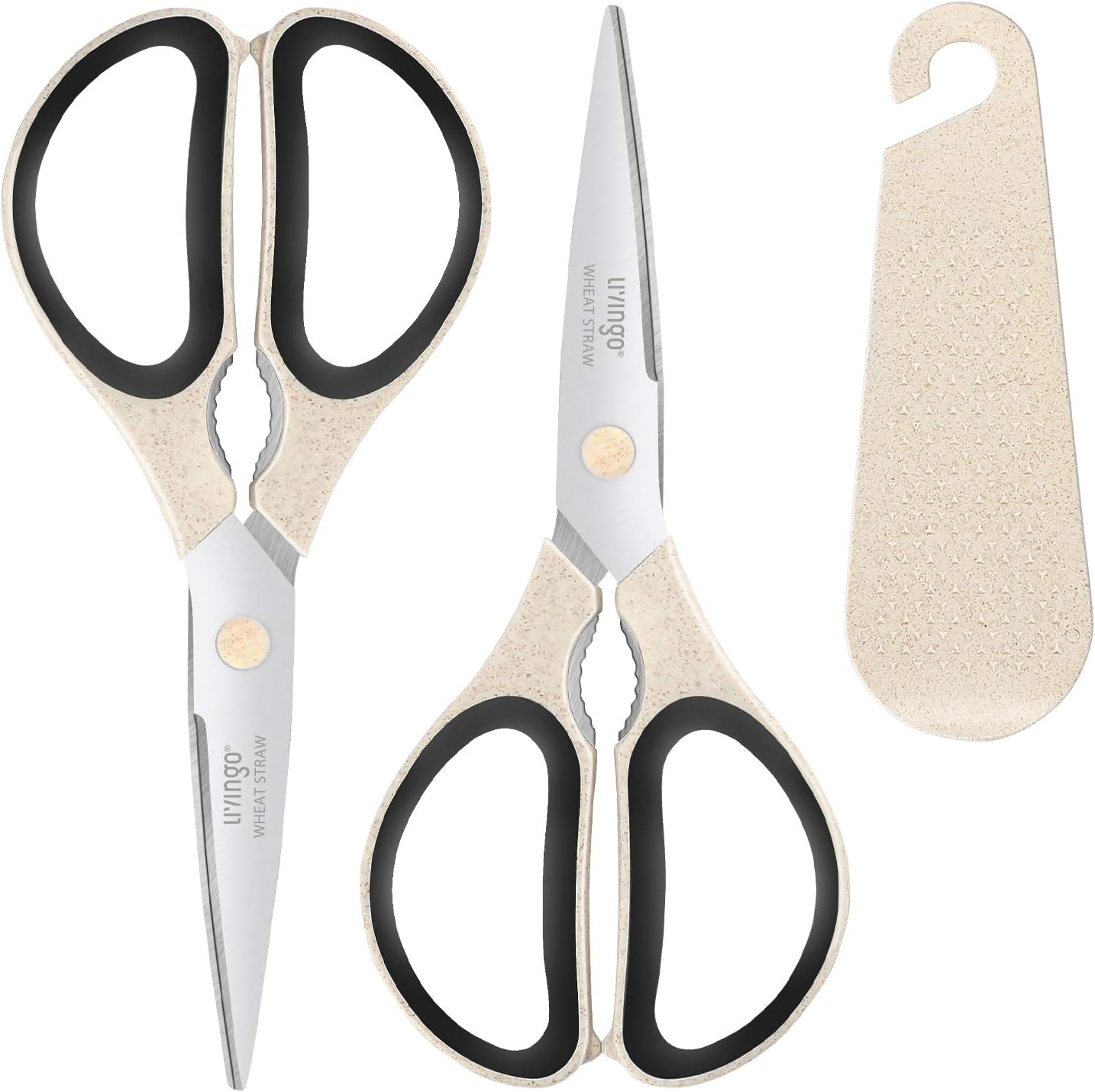 Amazon.com: Kitchen Scissors Heavy Duty 2-Pack, LIVINGO Stainless Steel ...
