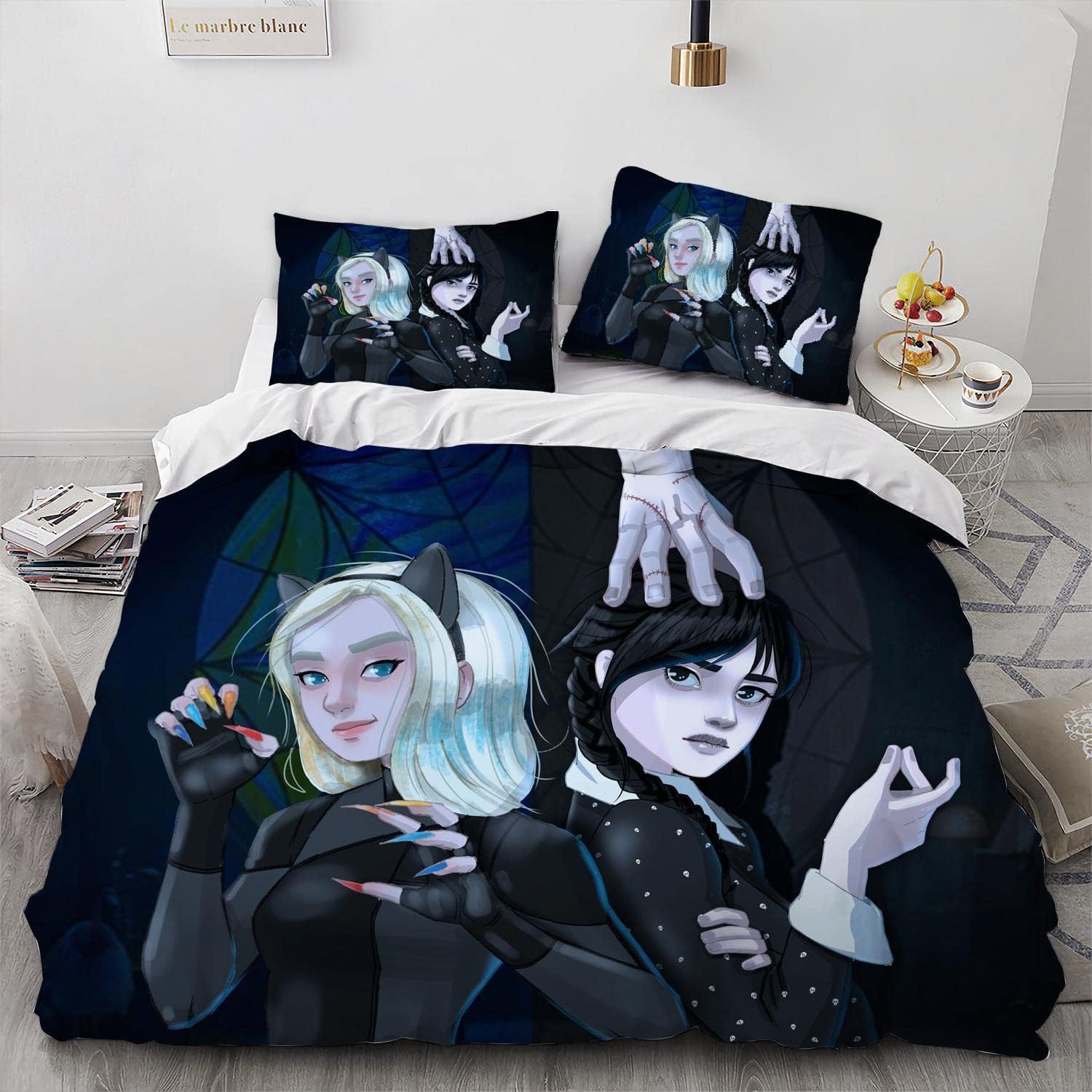 Amazon.com: NICHIYOBI Wed Addams TV Duvet Cove Bedding Set 3D Print ...