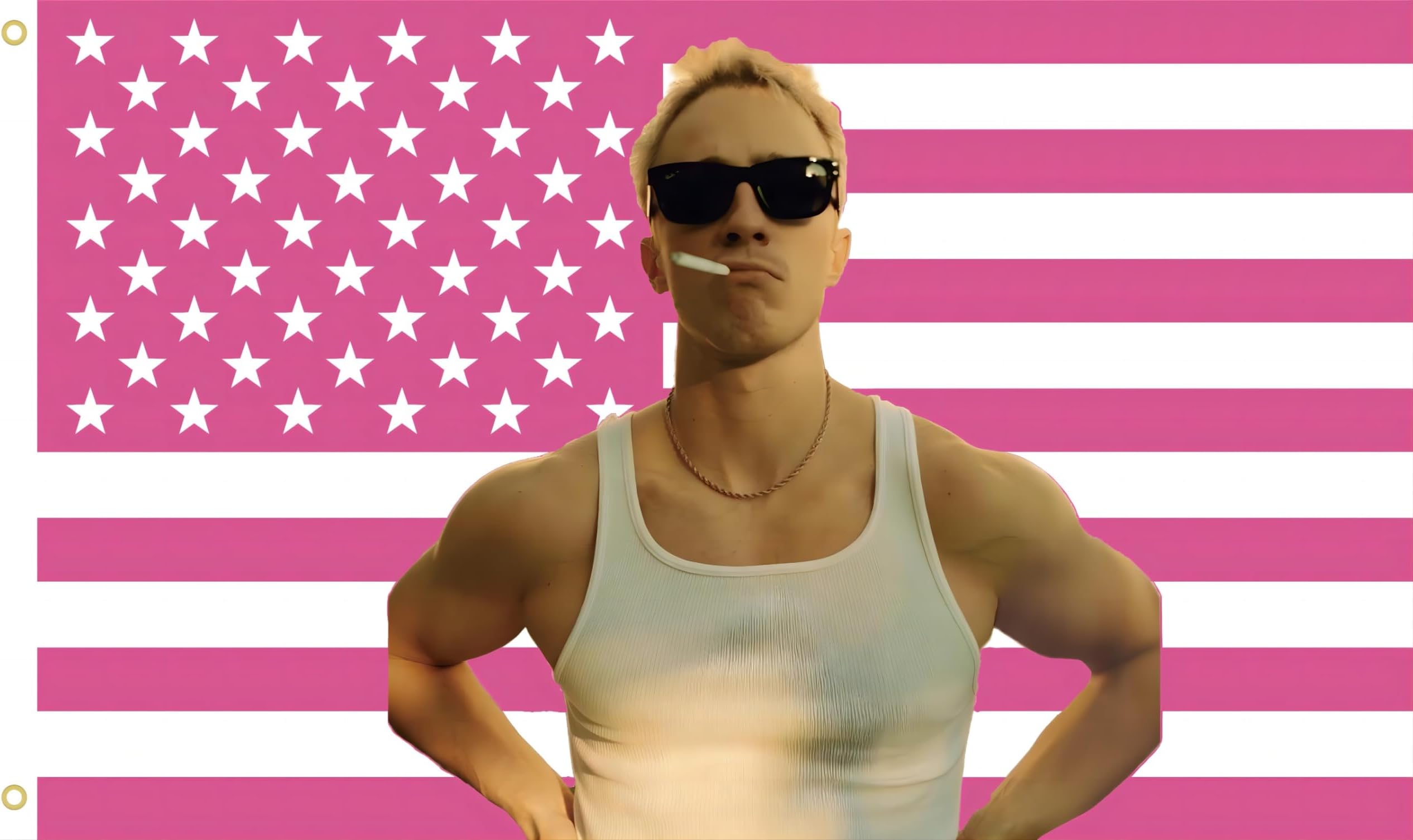 Amazon.com : WENWELL JJ and Rafe USA Flag Tapestry - Funny Pink ...