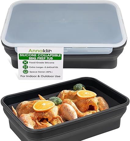 Amazon.com: Silicone Collapsible Marinating Container with Lid for Meat ...