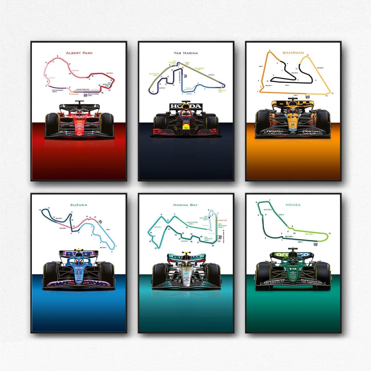 Amazon.com: Formula 1 F1 Canvas Prints Poster Racing Car Wall Art for ...