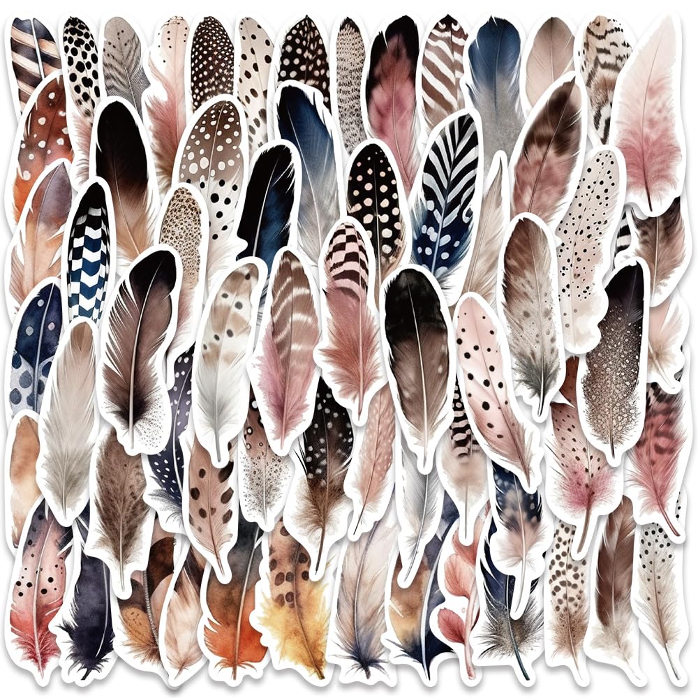 Amazon.com: Vintage Feather Stickers, Scrapbook Aesthetic Stickers ...
