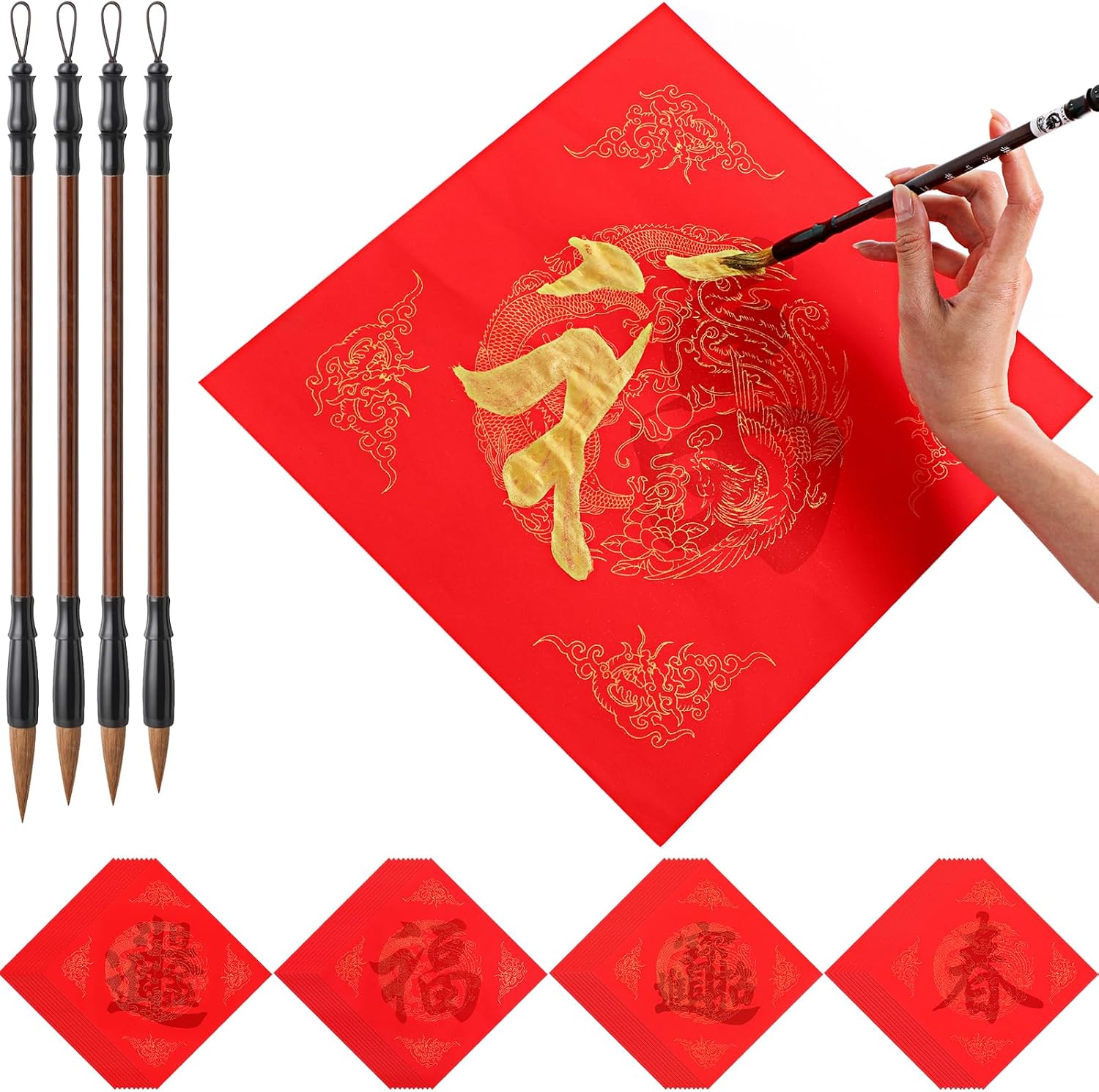 Amazon.com: YooNotee 24 Pcs Traceable Red Calligraphy Paper, Pre ...